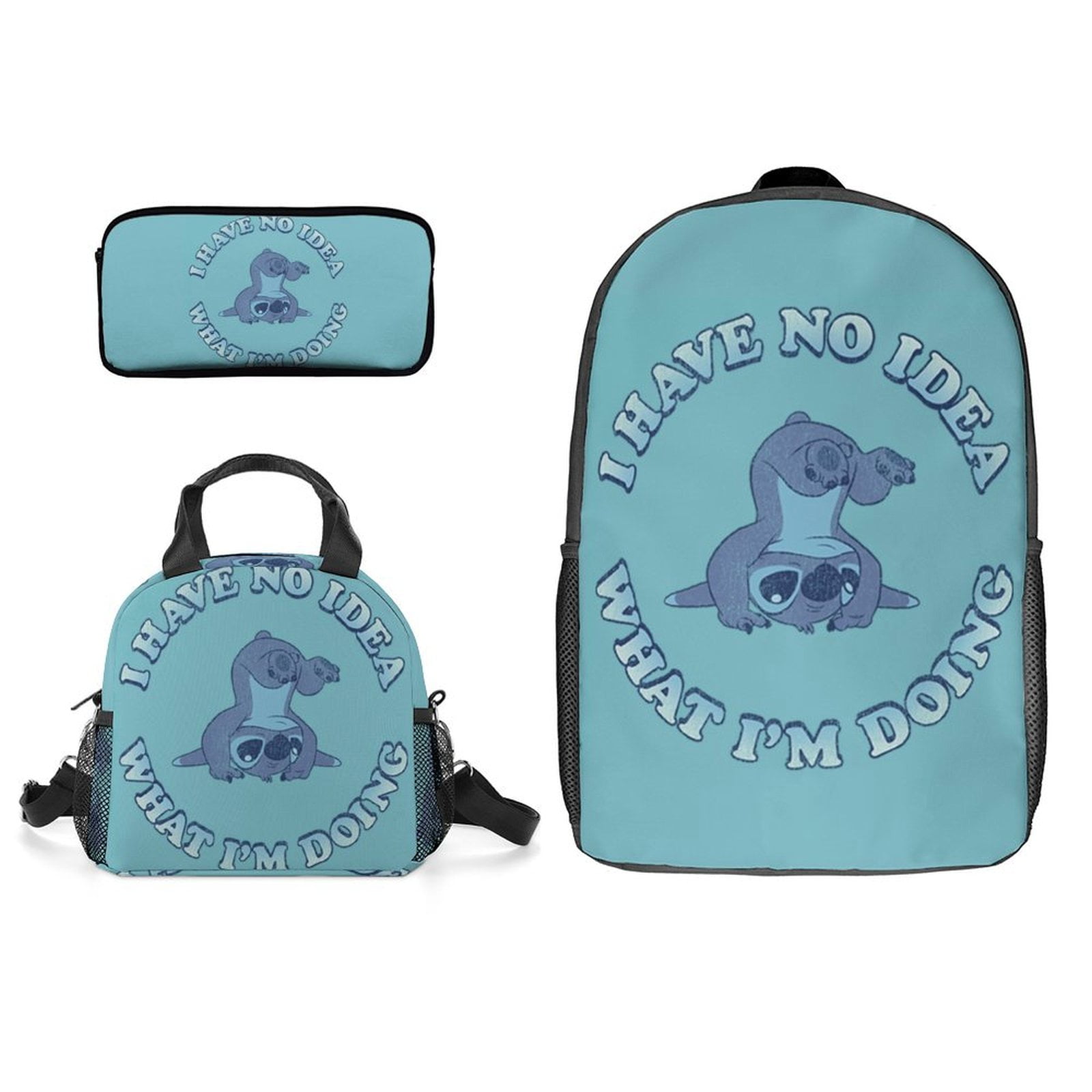 Backpack Stit-ch With Lunch Box Pencil Bag 3Set for Men Women - Walmart.com