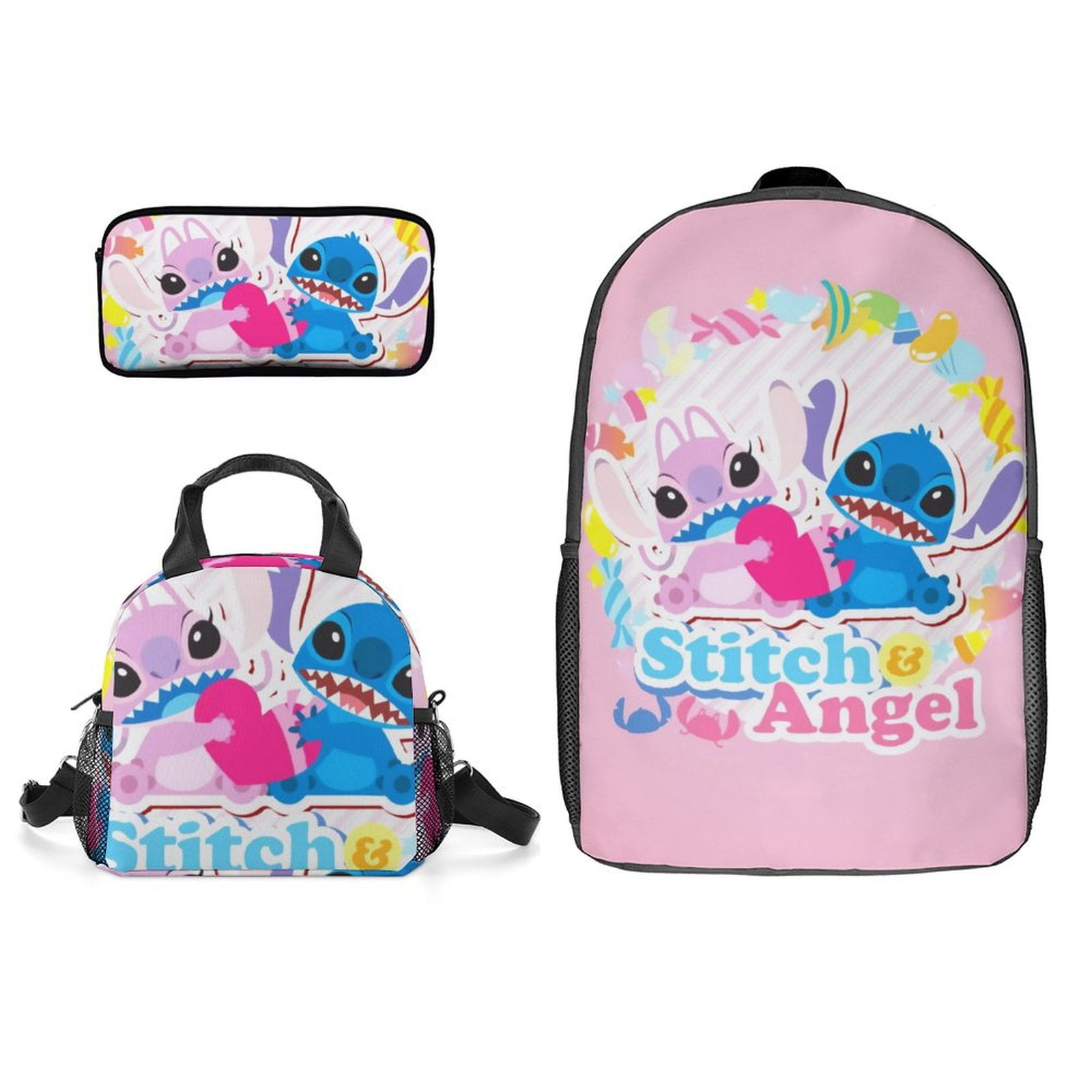 Backpack Stit-ch With Lunch Box Pencil Bag 3Set for Men Women - Walmart.com