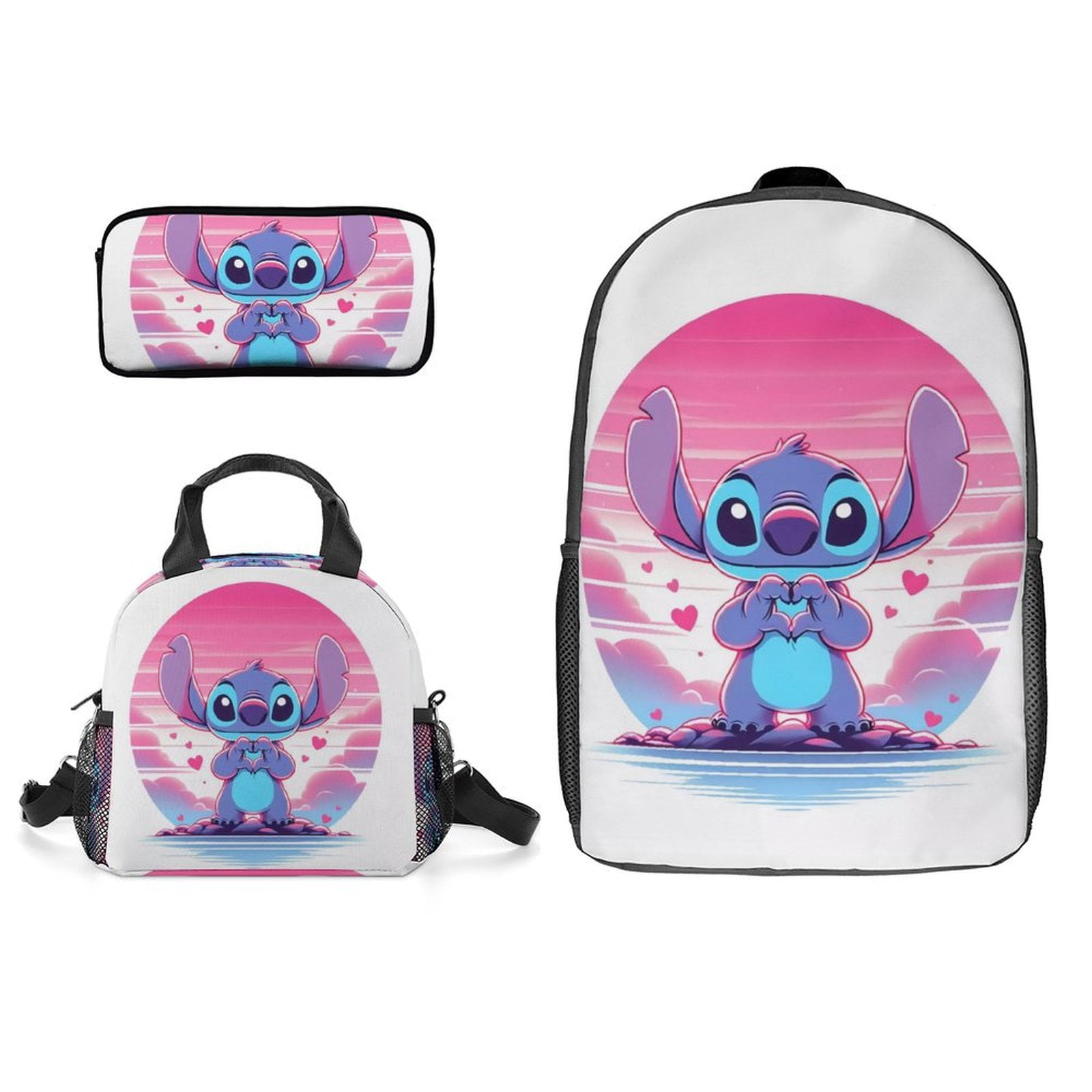 Backpack Stit-ch With Lunch Box Pencil Bag 3Set for Men Women - Walmart.com