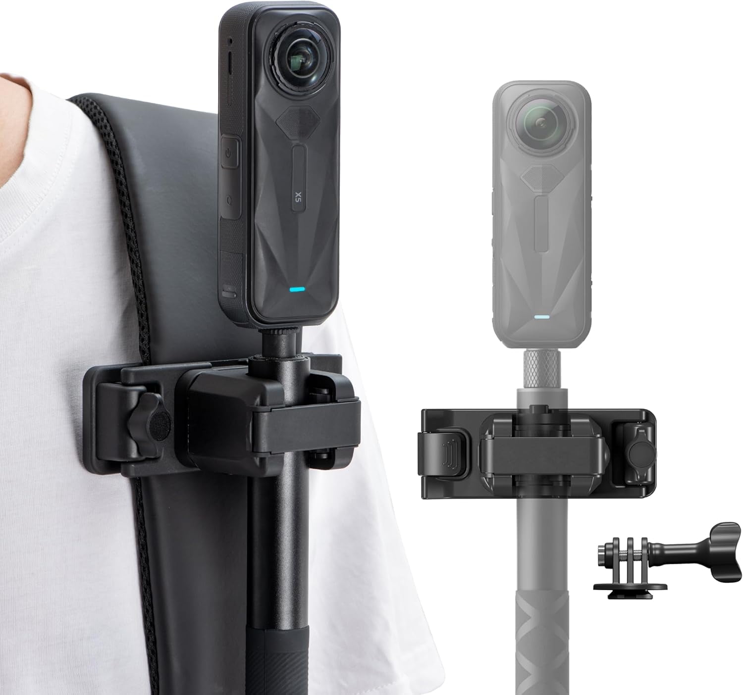 Backpack Strap Clip Mount for GoPro Hero 13/12/11/10/9 Selfie Stick ...