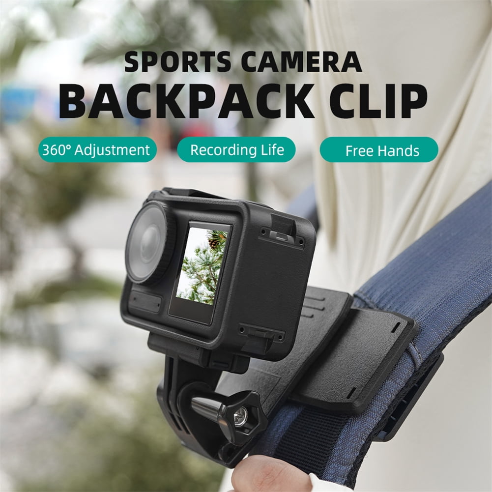 Backpack Strap Clip with 360° Rotation Camera Backpack Clip Compatible ...