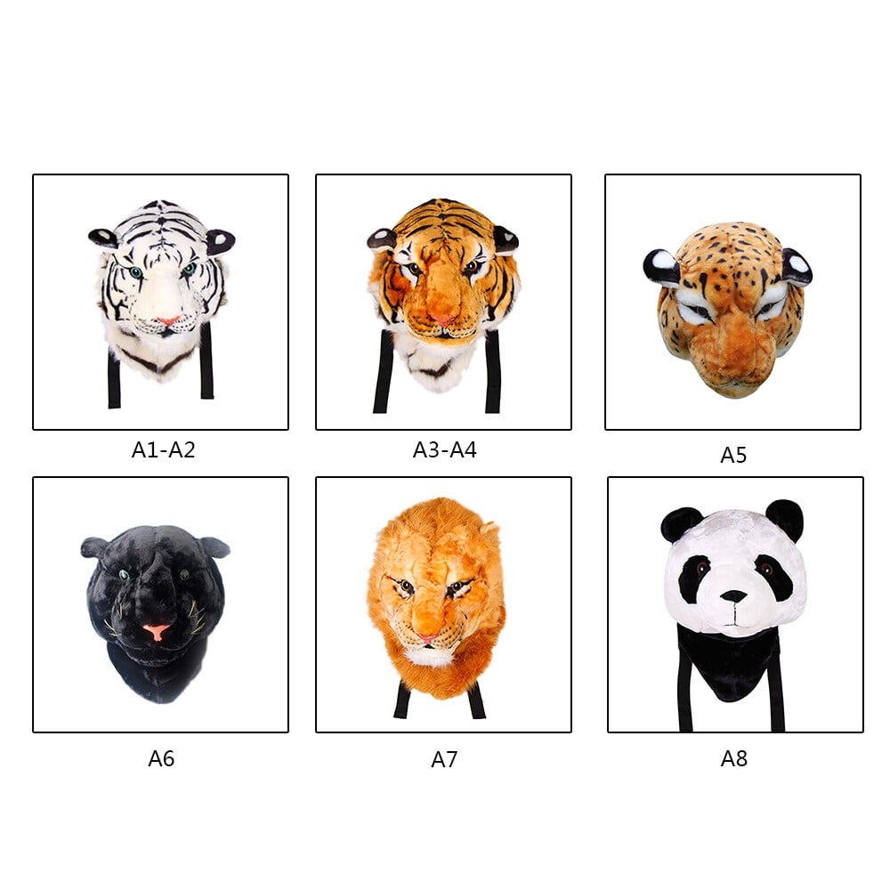 Backpack Stuffed Tiger Head 3d Simulation Personalised Shoulder Bag ...