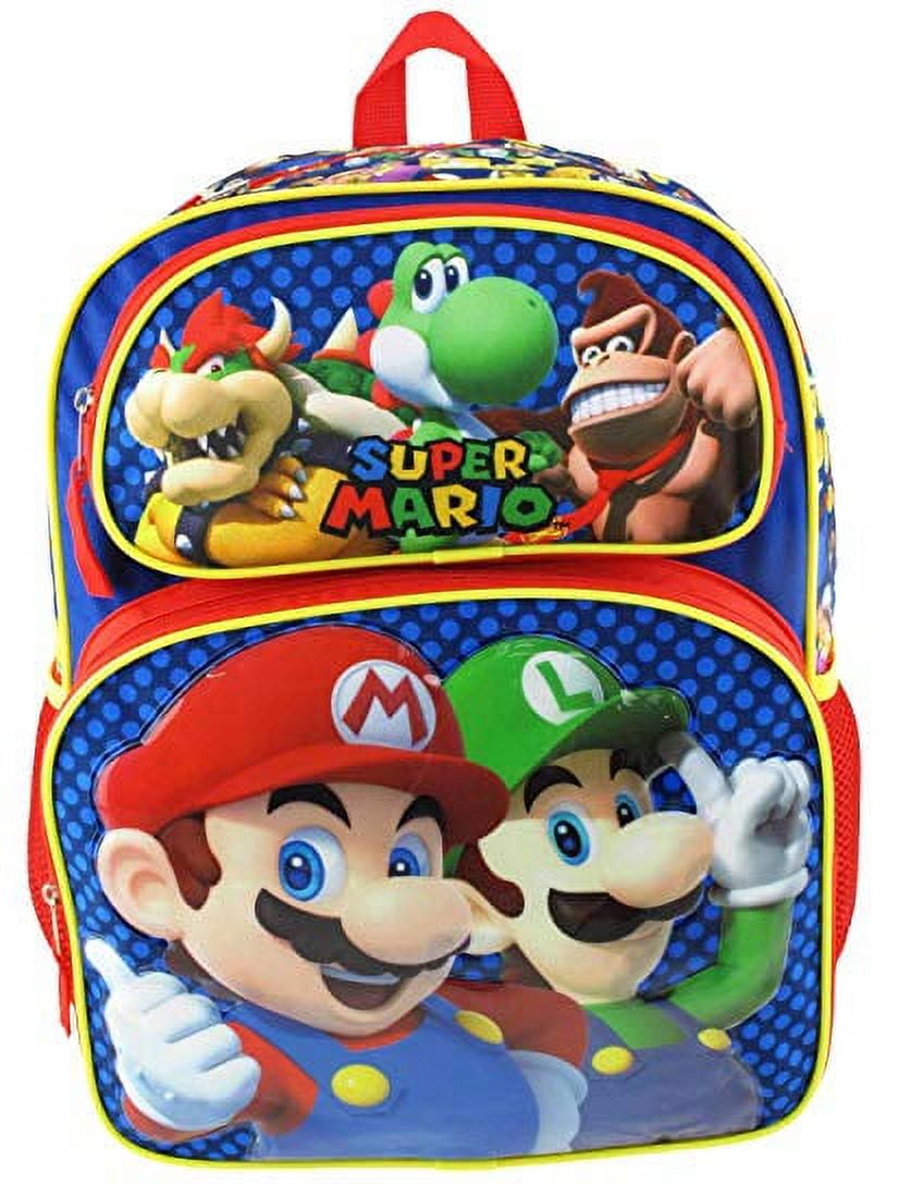 Nintendo Super Mario Bros 16" Backpack - Mario Madness Kids Book Bag ...