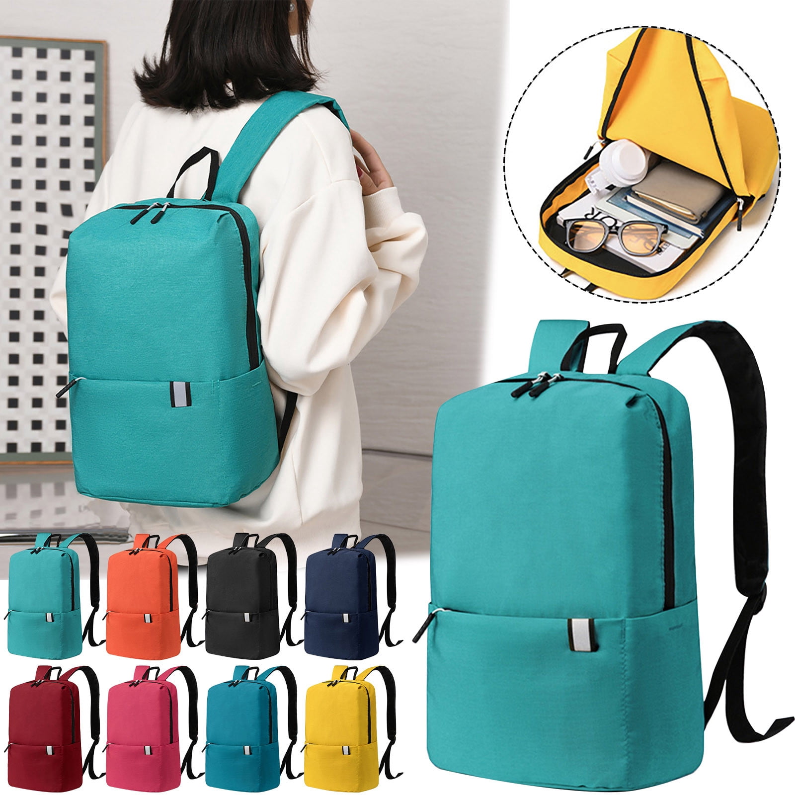 Backpack Travel Bag, Women's Daypack, Waterproof Nylon Material, 20L ...
