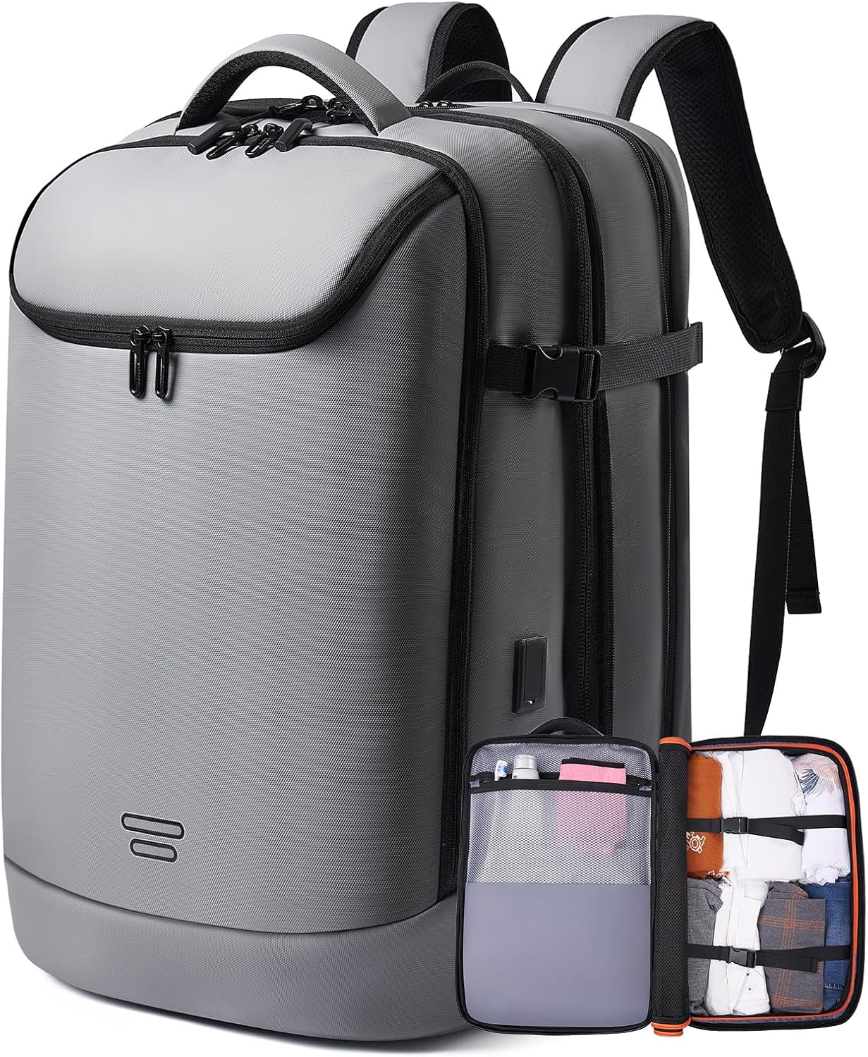 Backpack Travel with Pump, 40L Expandable Carry on Compression Backpack ...