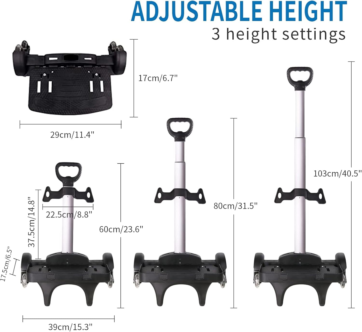 Backpack Trolley, Wheeled Cart Aluminum Alloy, Folding Trolley Cart for ...