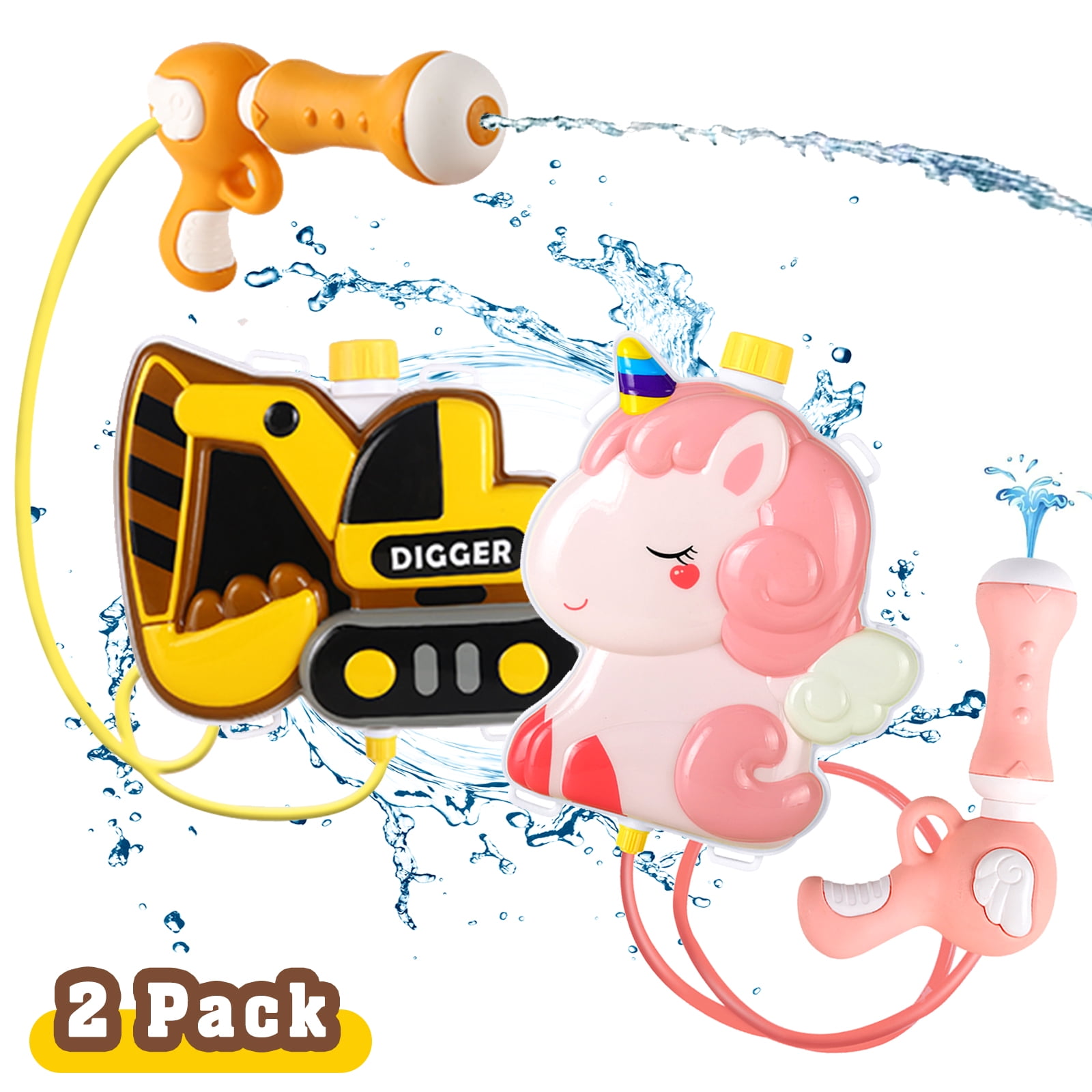 Backpack Water Gun for Kids Adults, 2.5L Cartoon Summer Swimming Pool ...