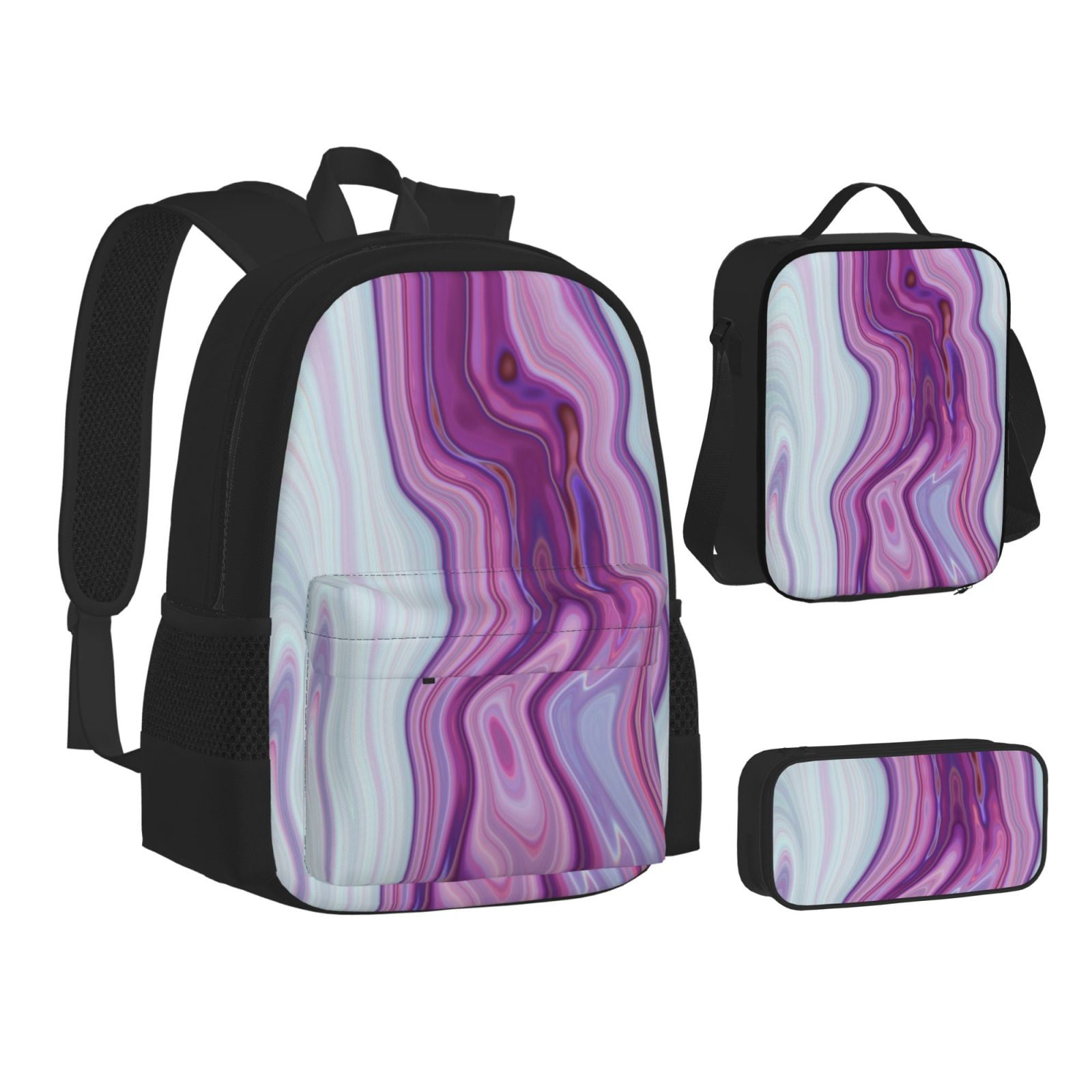 Backpack With Lunch Bag Pencil Case Set Schoolbag Laptop Backpack Lunch ...