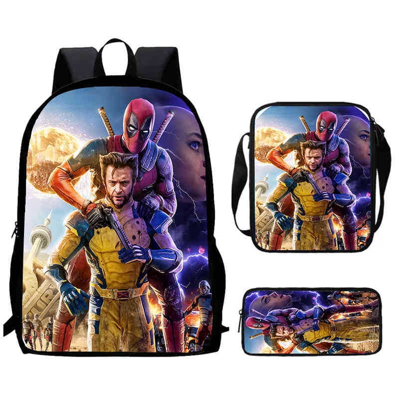 Backpack Wolverine and Deadpool DEADPOOL & WOLVERINE School Bag ...