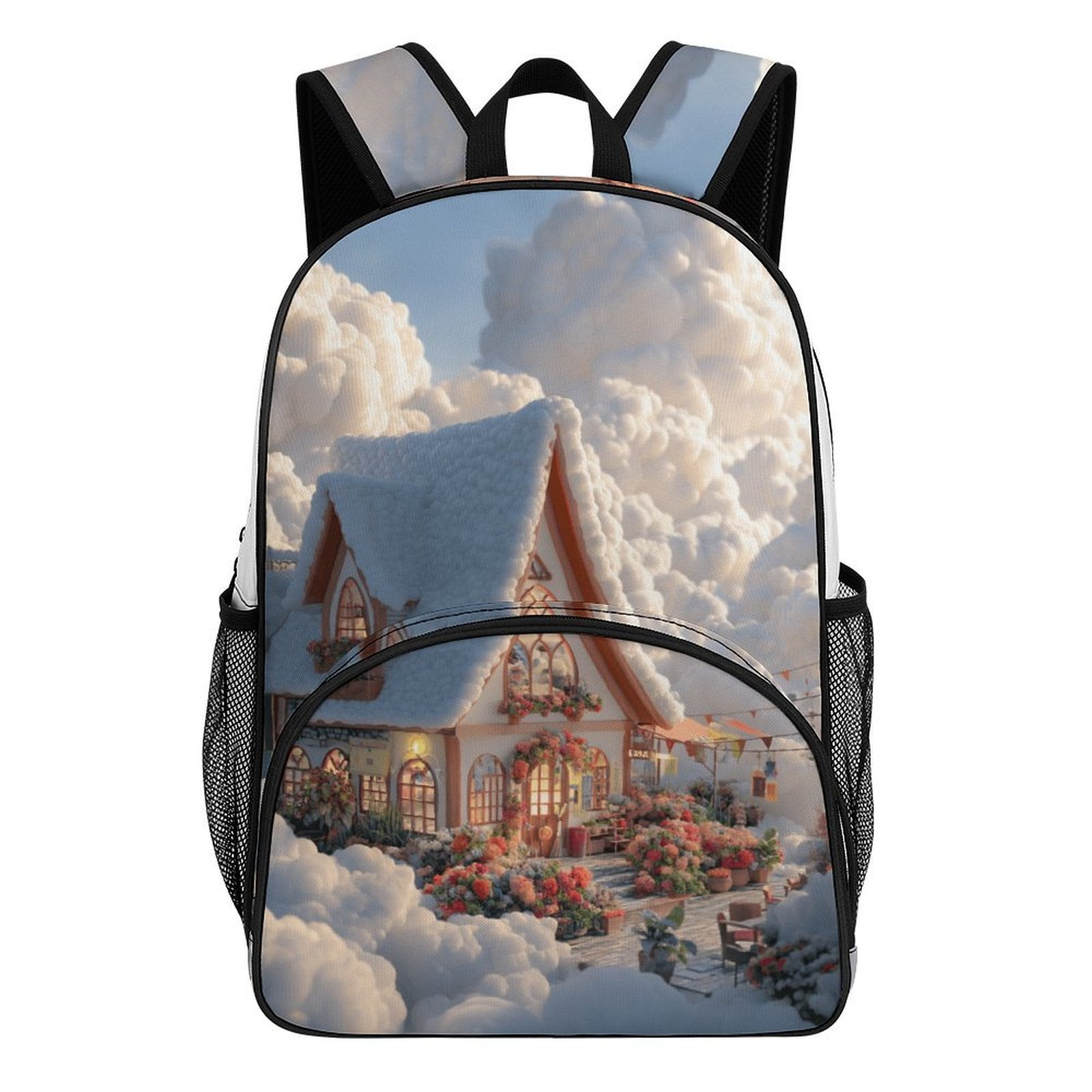 Backpack for Fairy Tale Cabin Balloon Bookbag Durable Student Teenager ...
