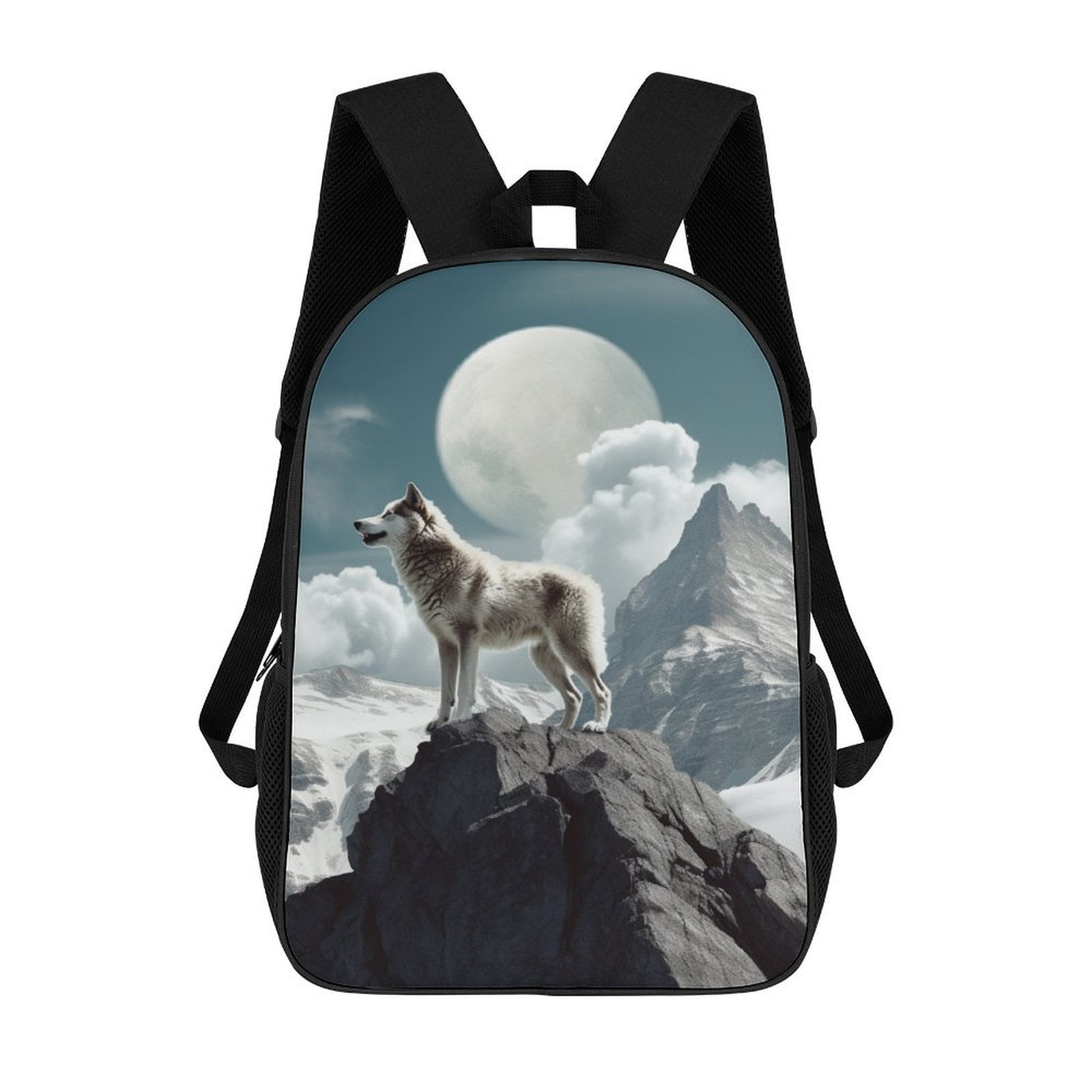 Backpack for Lone Wolf Mountain Moon Night Snow Bookbag Durable Student ...