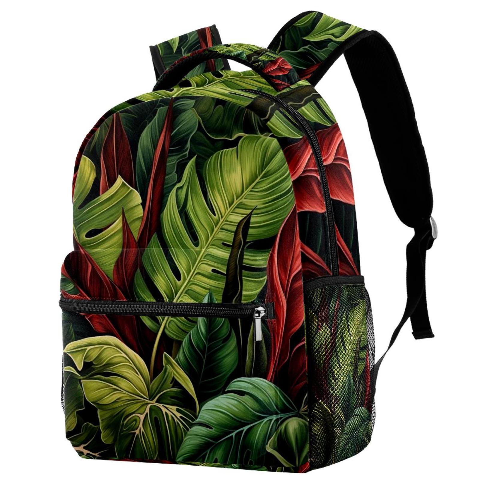 Backpack for Primary Student Tropical Plants Flowers College Laptop Bag ...