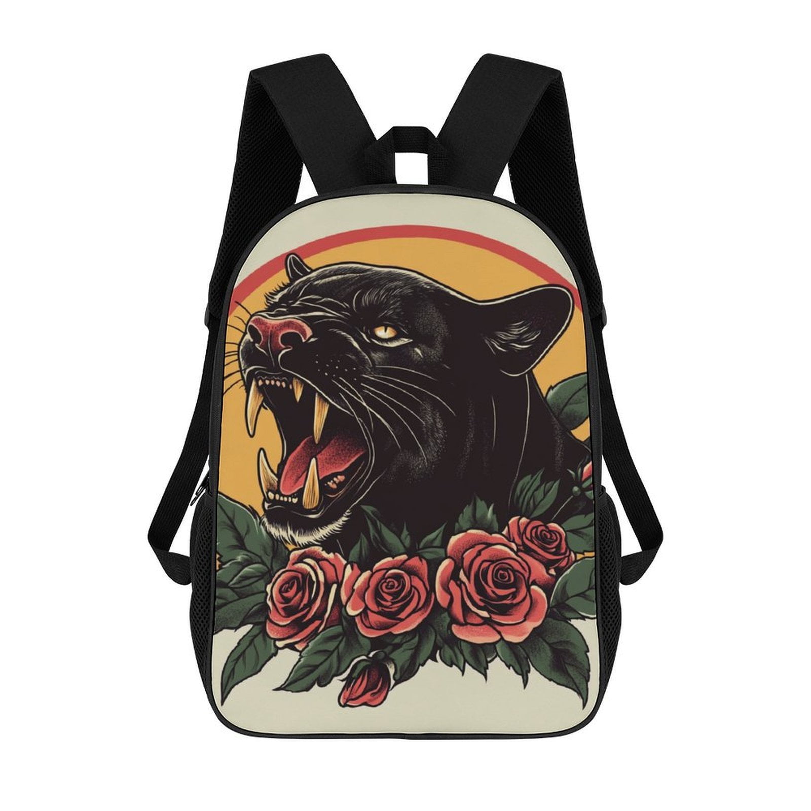 Backpack for Roaring Panther Roses Vintage Art Bookbag Durable Student ...