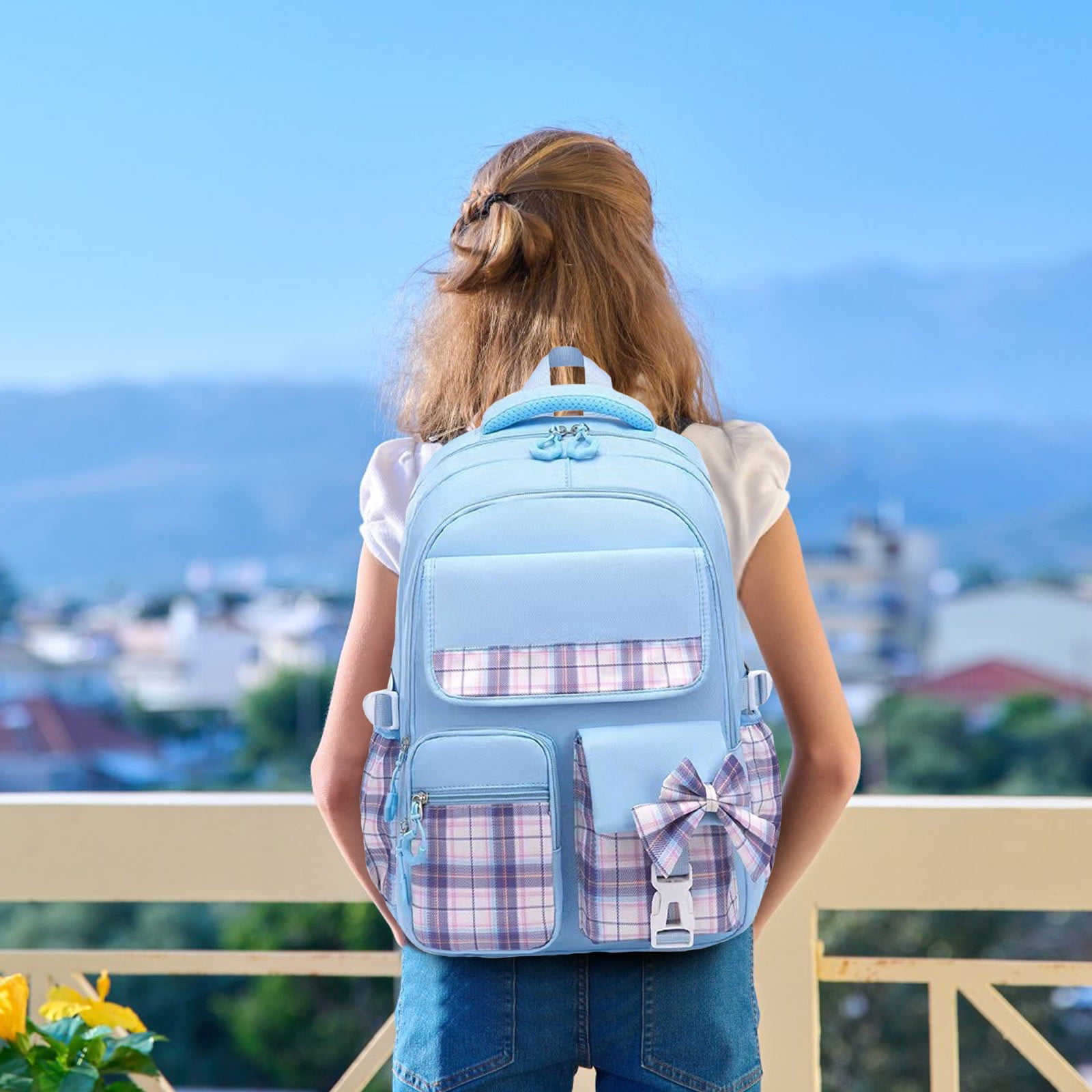 Backpack with Bow, Adjustable Straps, Multiple Compartments, for ...