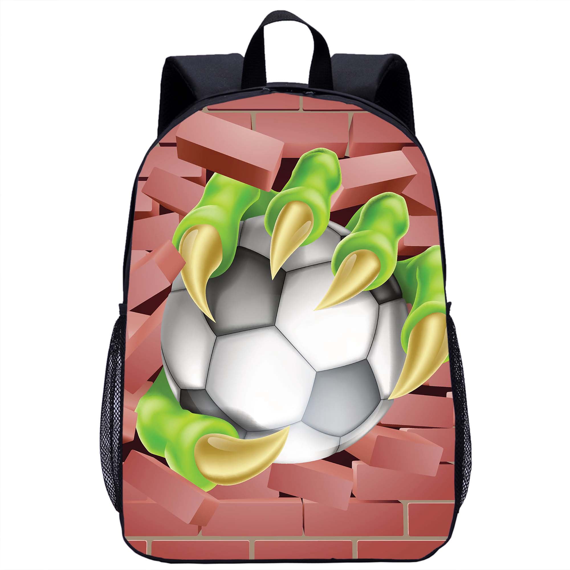 Backpack with Creative Football Pattern Bag Casual Backpack 3D Print ...