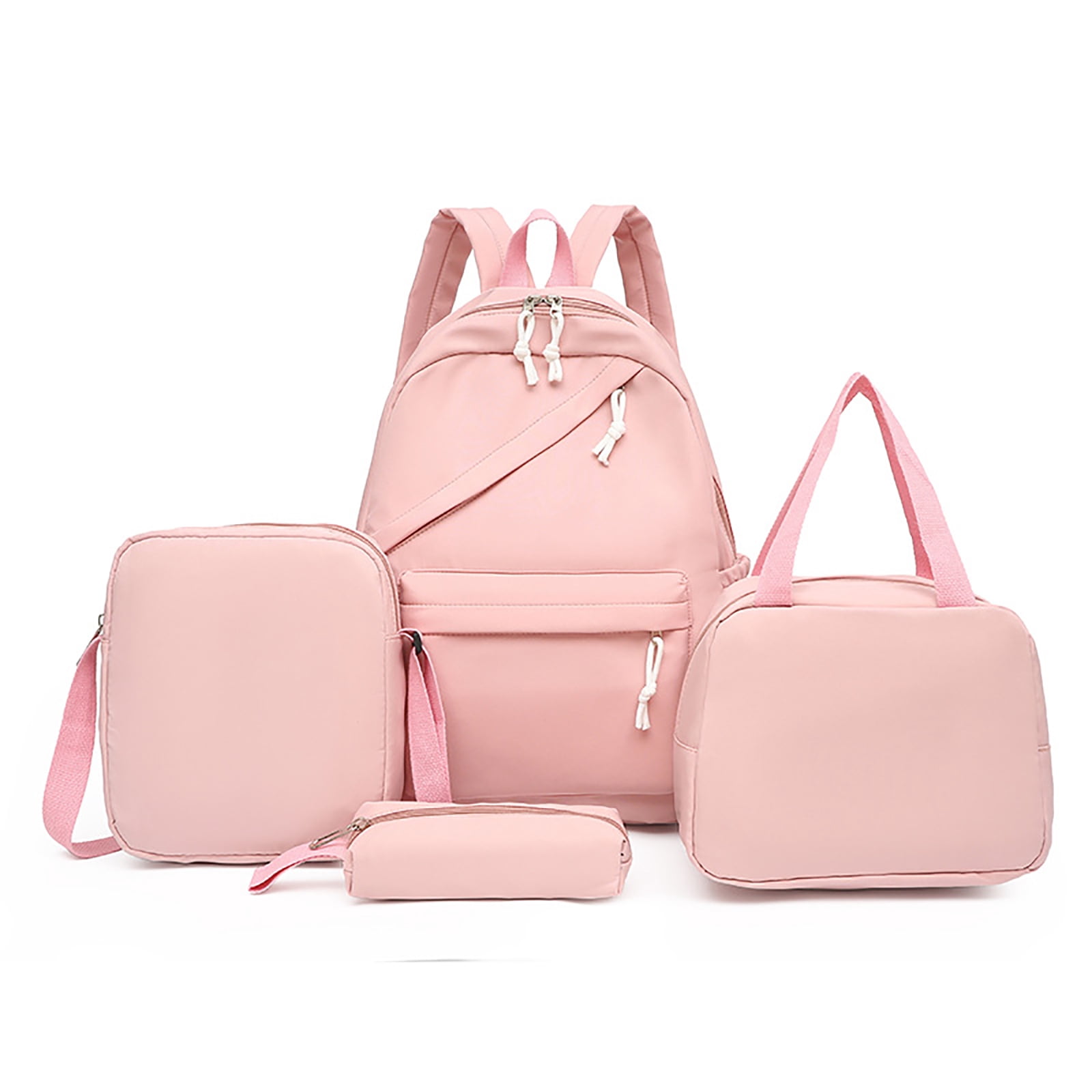 Backpack with Lunch Box Set,4PCS Aesthetic Bookbag Pure Color ...