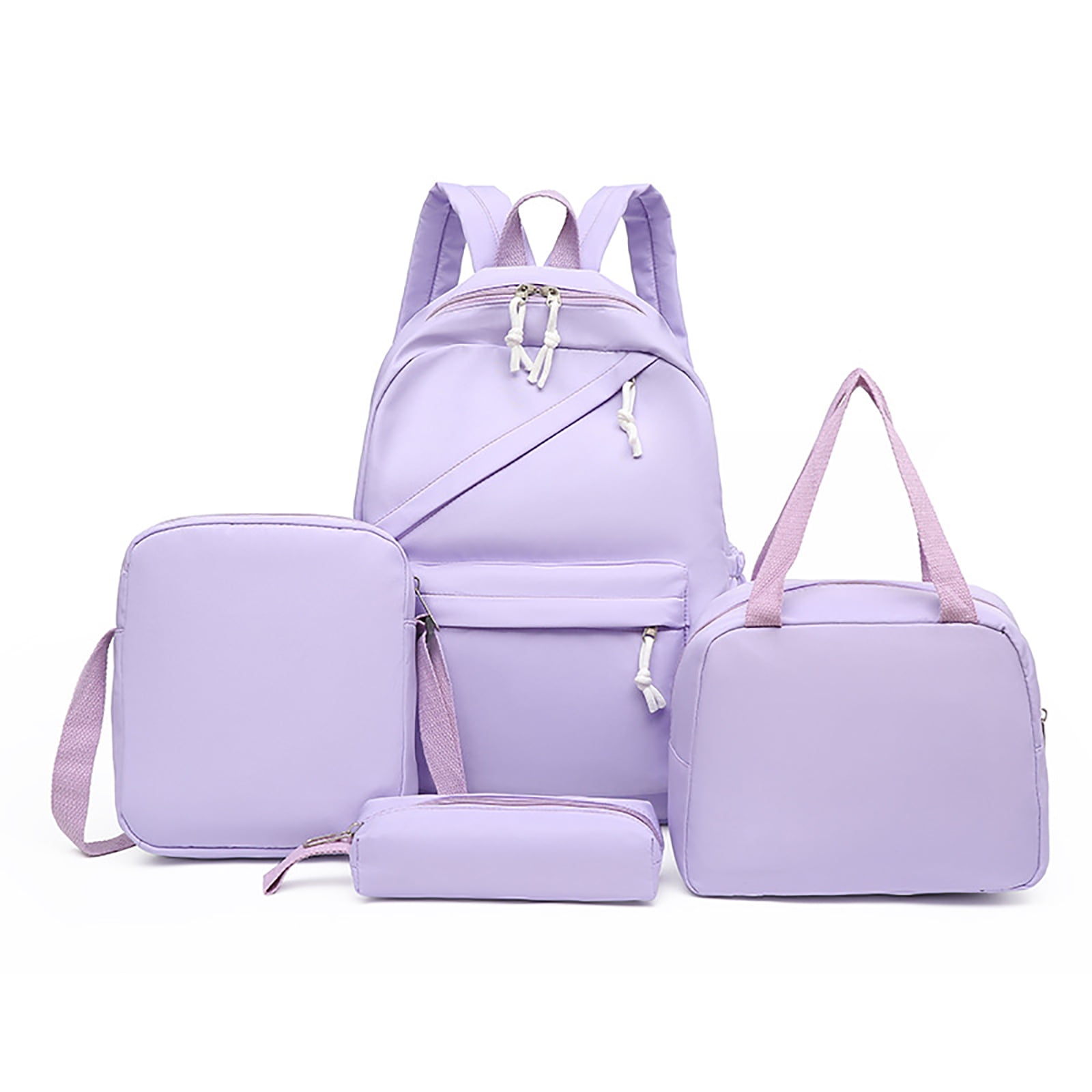 Backpack with Lunch Box Set,4PCS Aesthetic Bookbag Pure Color ...