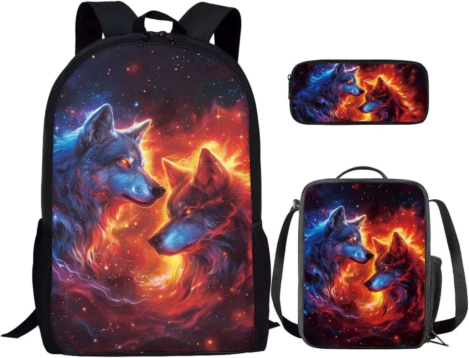 Backpack with Lunch Box Set Bag for 3 in 1, Red Mushroom Moon Star, One Size, Backpack - Walmart.com