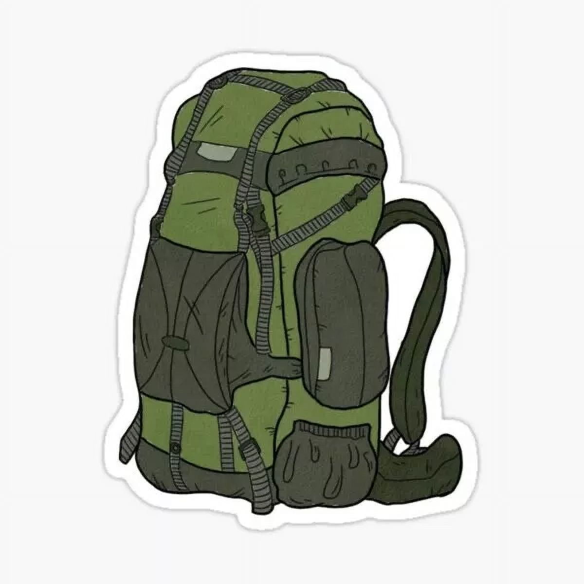 Backpacking Camping Camper Bag Hiking Sticker Bumper Phone Decal Water ...
