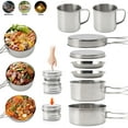 HechoVinen Camping Cookware Set 8PCS Stainless Steel Mini Picnic ...
