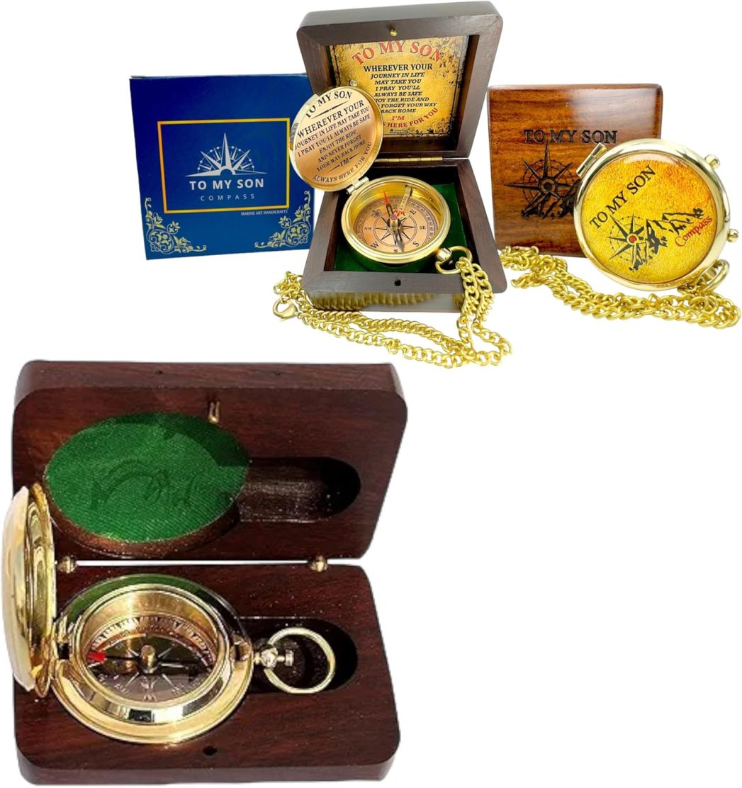 Backpacking Navigation Handmade Brass Personalize Compass for Best Man ...