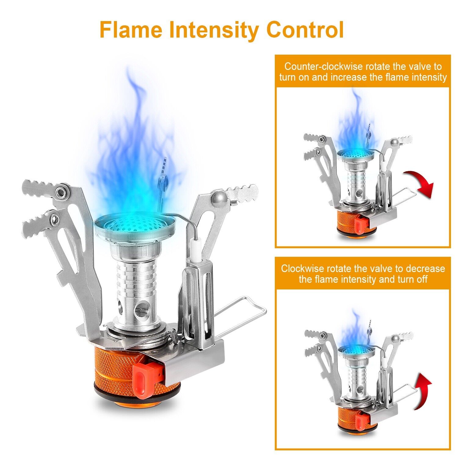 Backpacking Stove Portable Gas Burner Camping Propane Cooker w/ Piezo ...