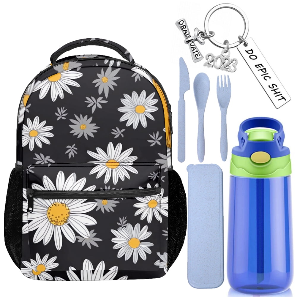 Backpacks 6 Pcs Daisy Laptop Backpacks for Elementary Middle High ...