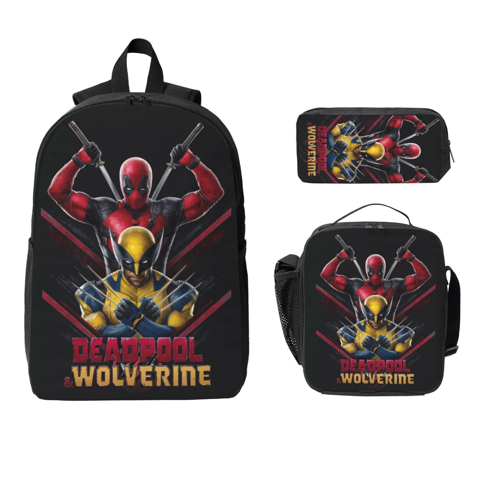Backpacks Deadpool And Wolverine Backpack With Lunch Bag Pencil Case 3 ...