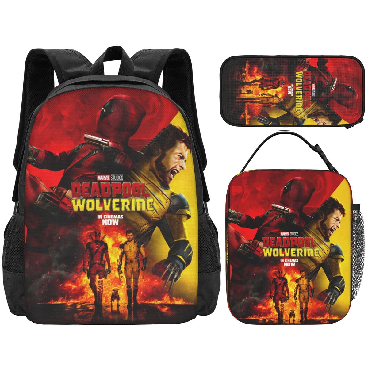 Backpacks Deadpool and Wolverine Backpack with Lunch Bag PencilCase 3 ...