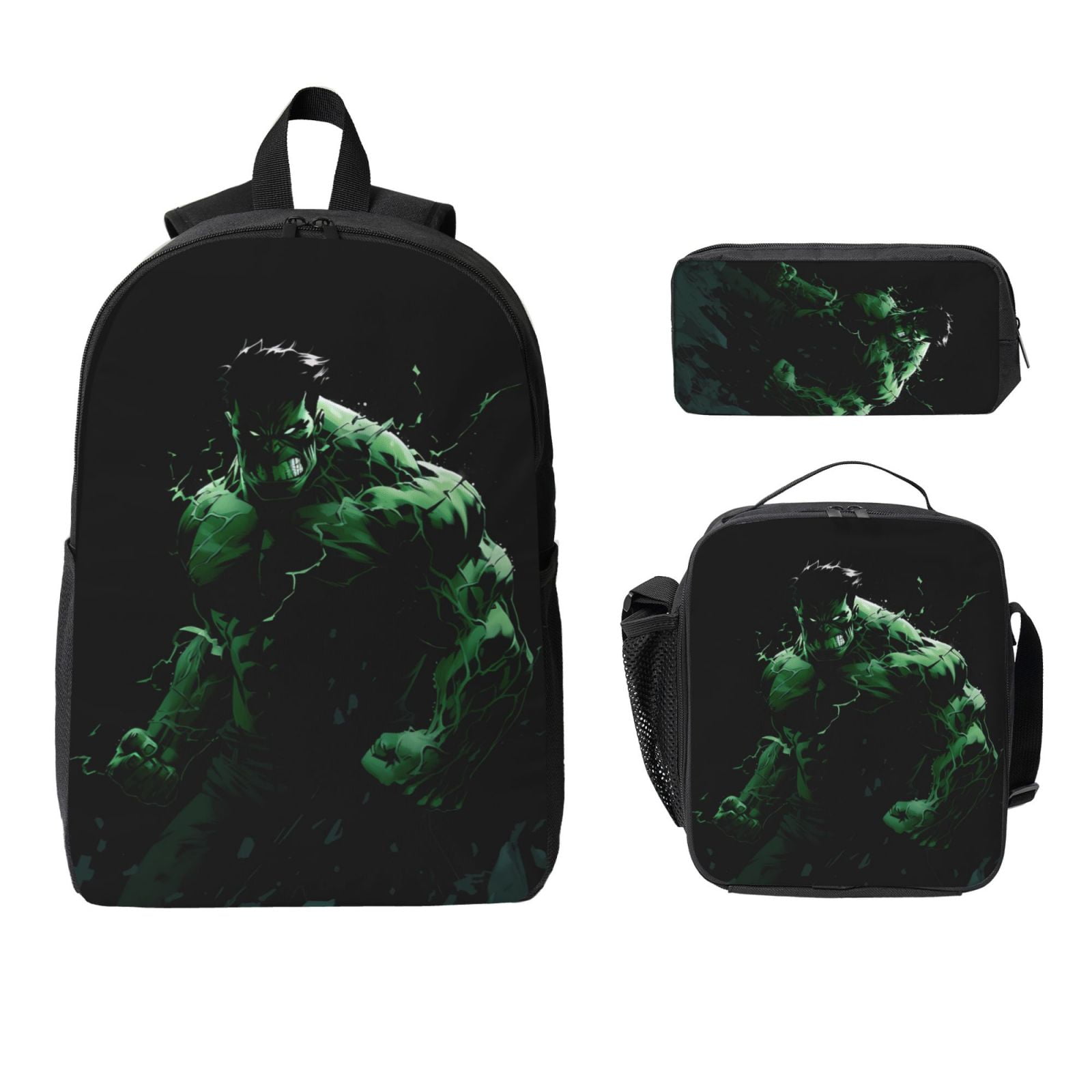 Backpacks Hulk Backpack With Lunch Bag Pencil Case 3 In 1 Bookbags Bag ...