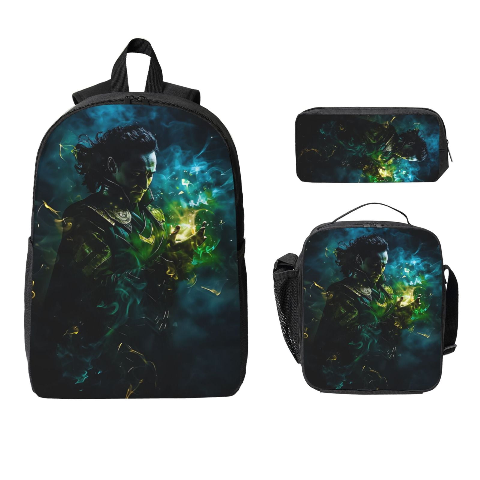 Backpacks Loki Backpack With Lunch Bag Pencil Case 3 In 1 Bookbags Bag ...
