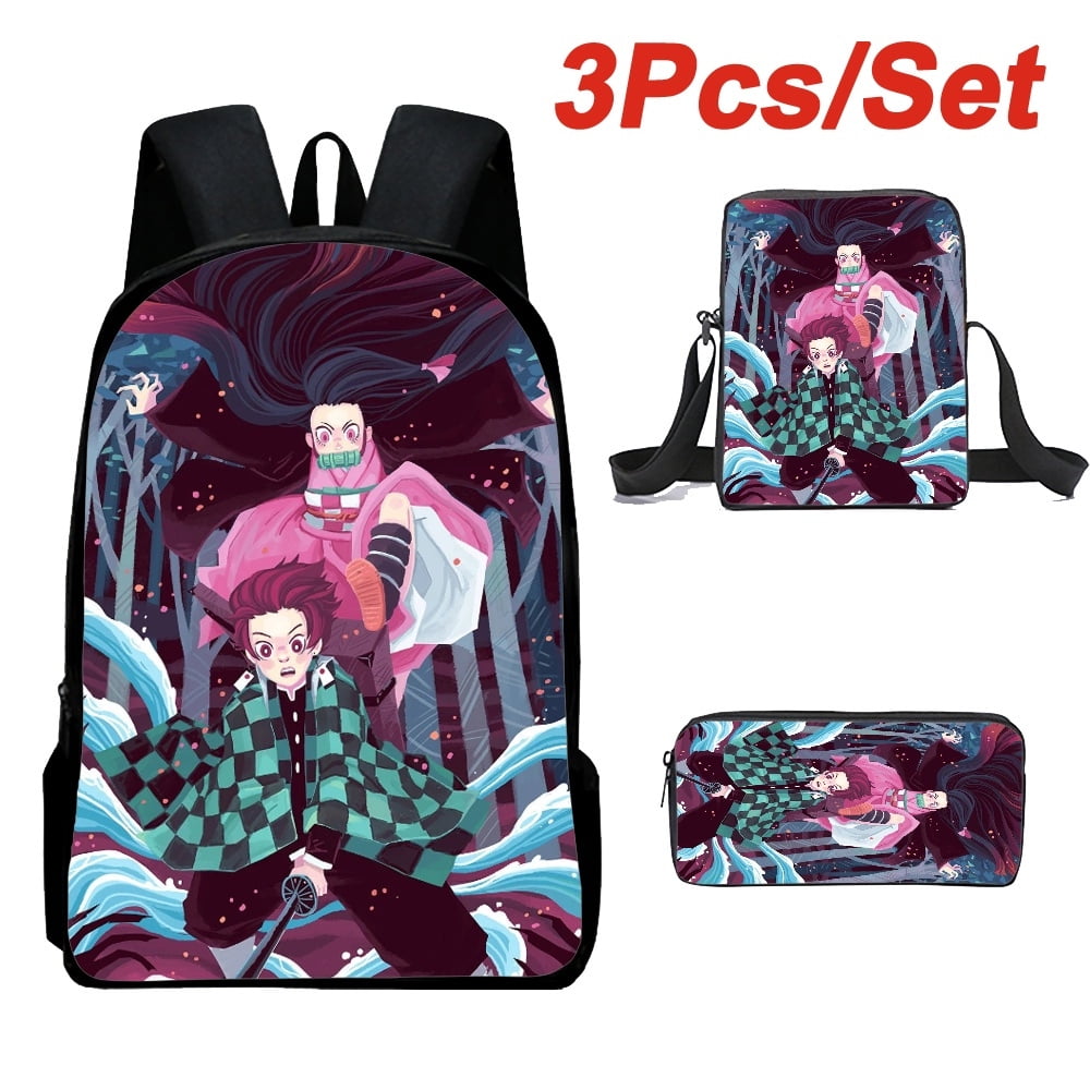Backpacks Set Demon Slayer Kimetsu No Yaiba Cosplay Rucksack Bags for ...