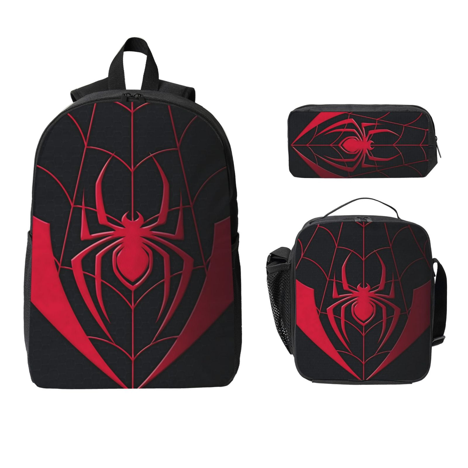 Backpacks Spiderman Backpack With Lunch Bag Pencil Case 3 In 1 Bookbags ...