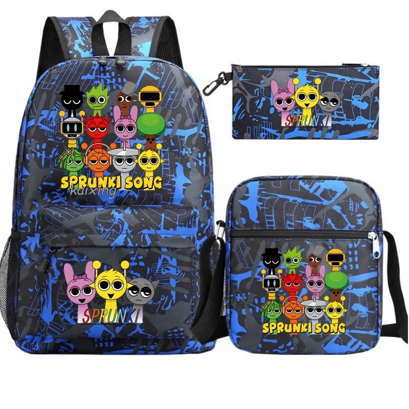 Backpacks Sprunki 3 PCS Set School Bag Back To School Gift Leisure ...