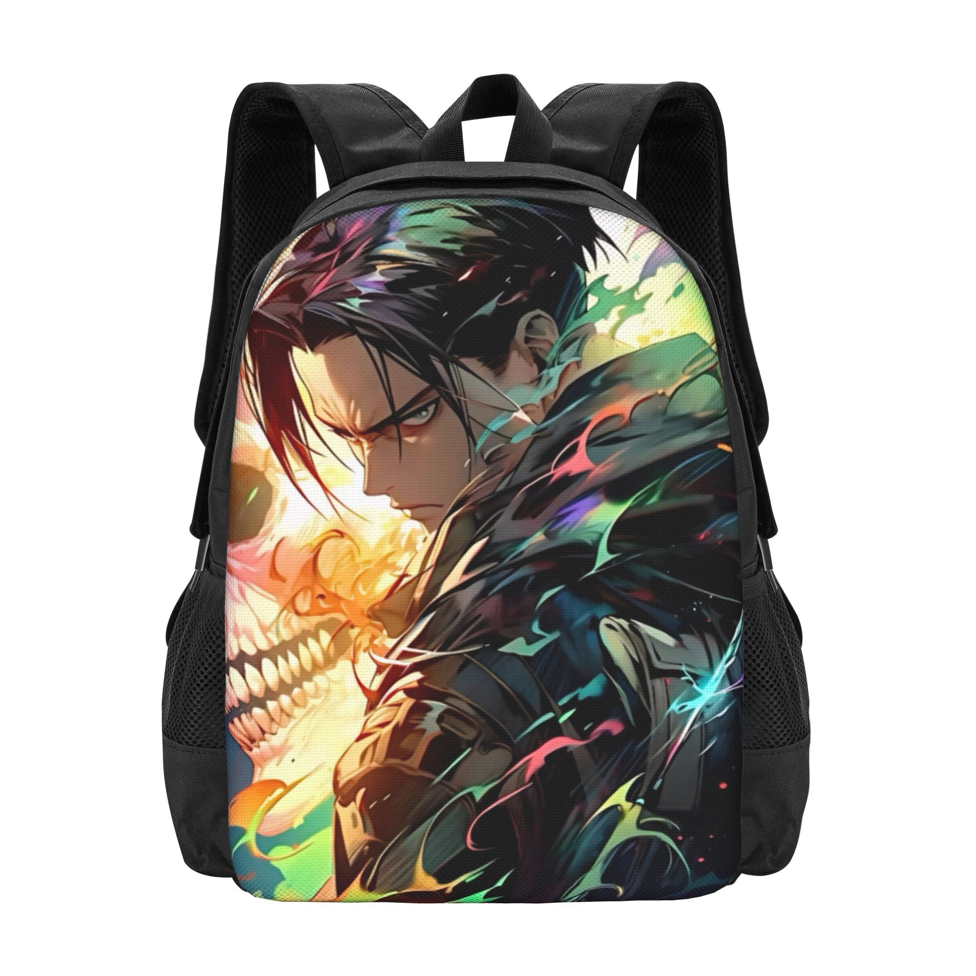 Backpacks for Men Women Galaxies Book Bag Attack On Titan Levi Ackerman Backpacks Travel Hiking ...