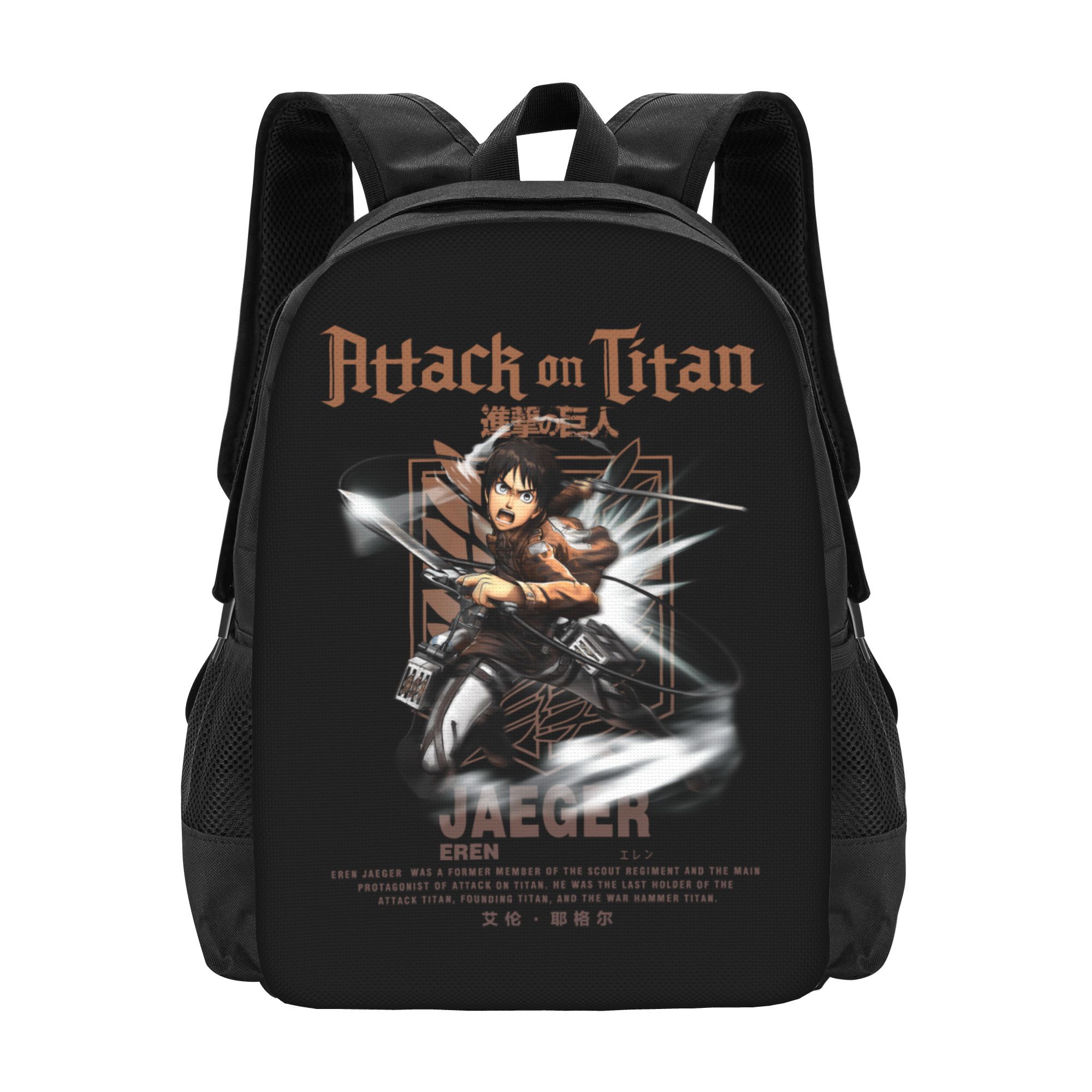 Backpacks for Men Women Galaxies Book Bag Eren Jaeger Attack on Titan ...
