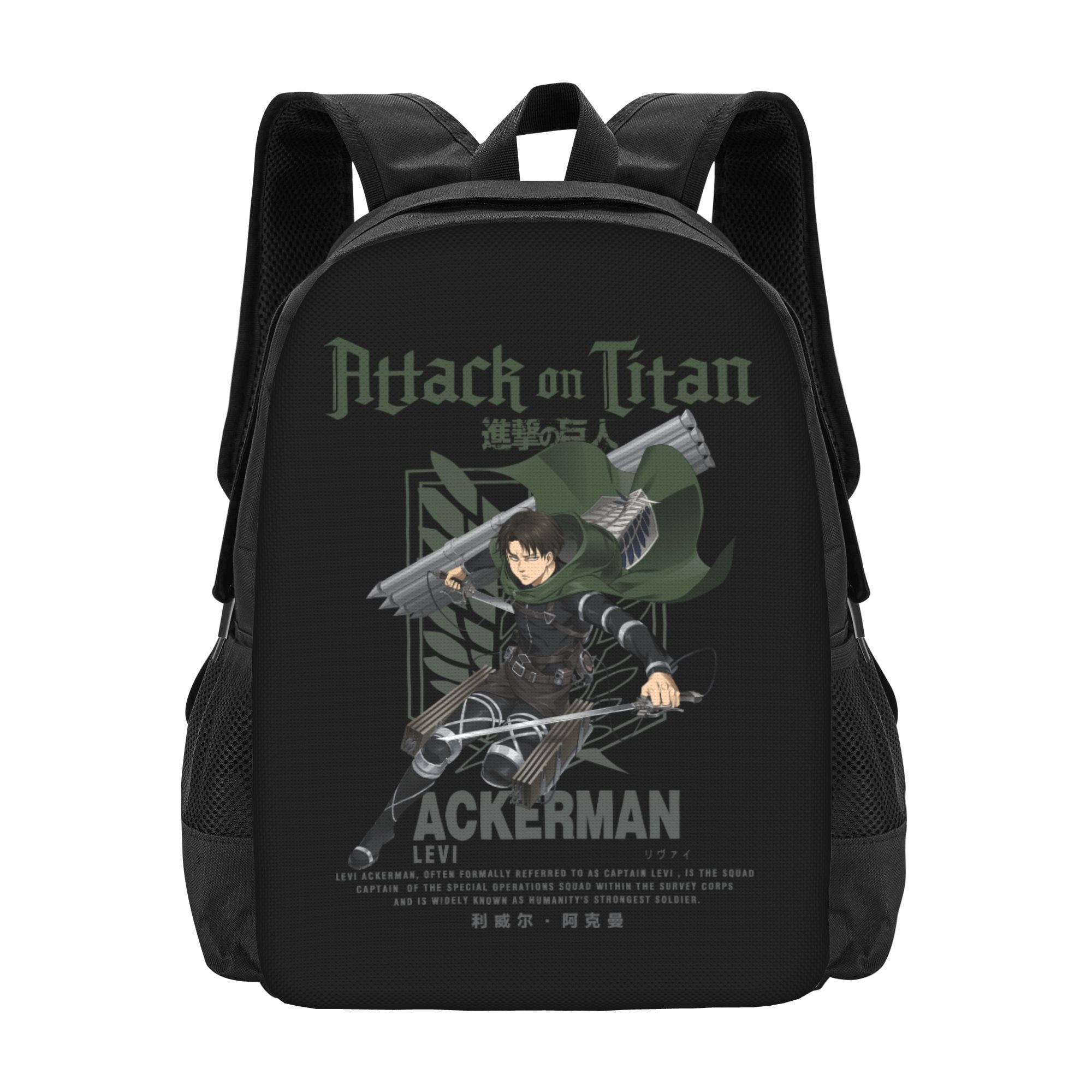 Backpacks for Men Women Galaxies Book Bag Levi Ackerman Attack on Titan Backpacks Travel Hiking ...