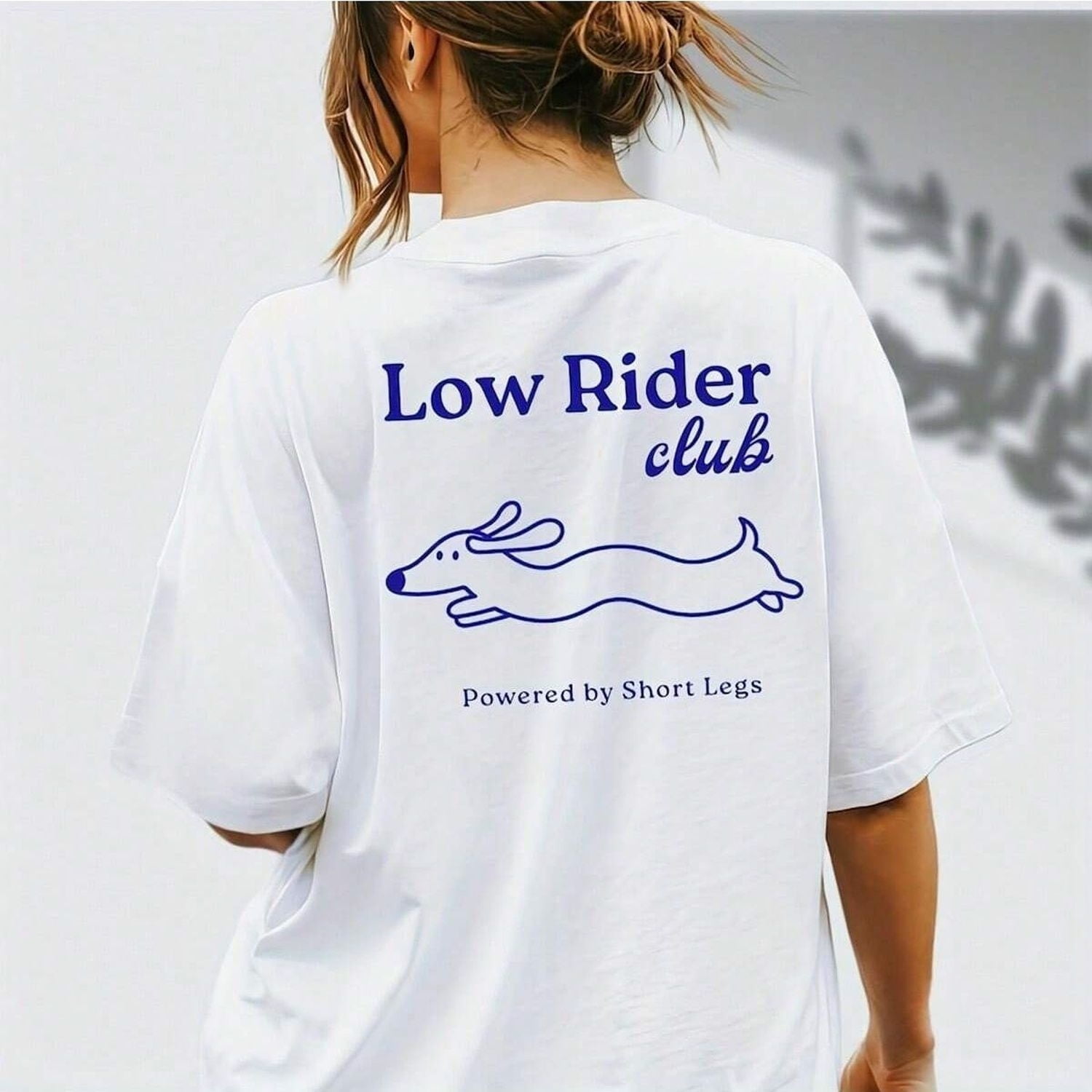 Backprint T-S1Hirt Wo's Oversized T-S1Hirt with Print DachS1Hund ...