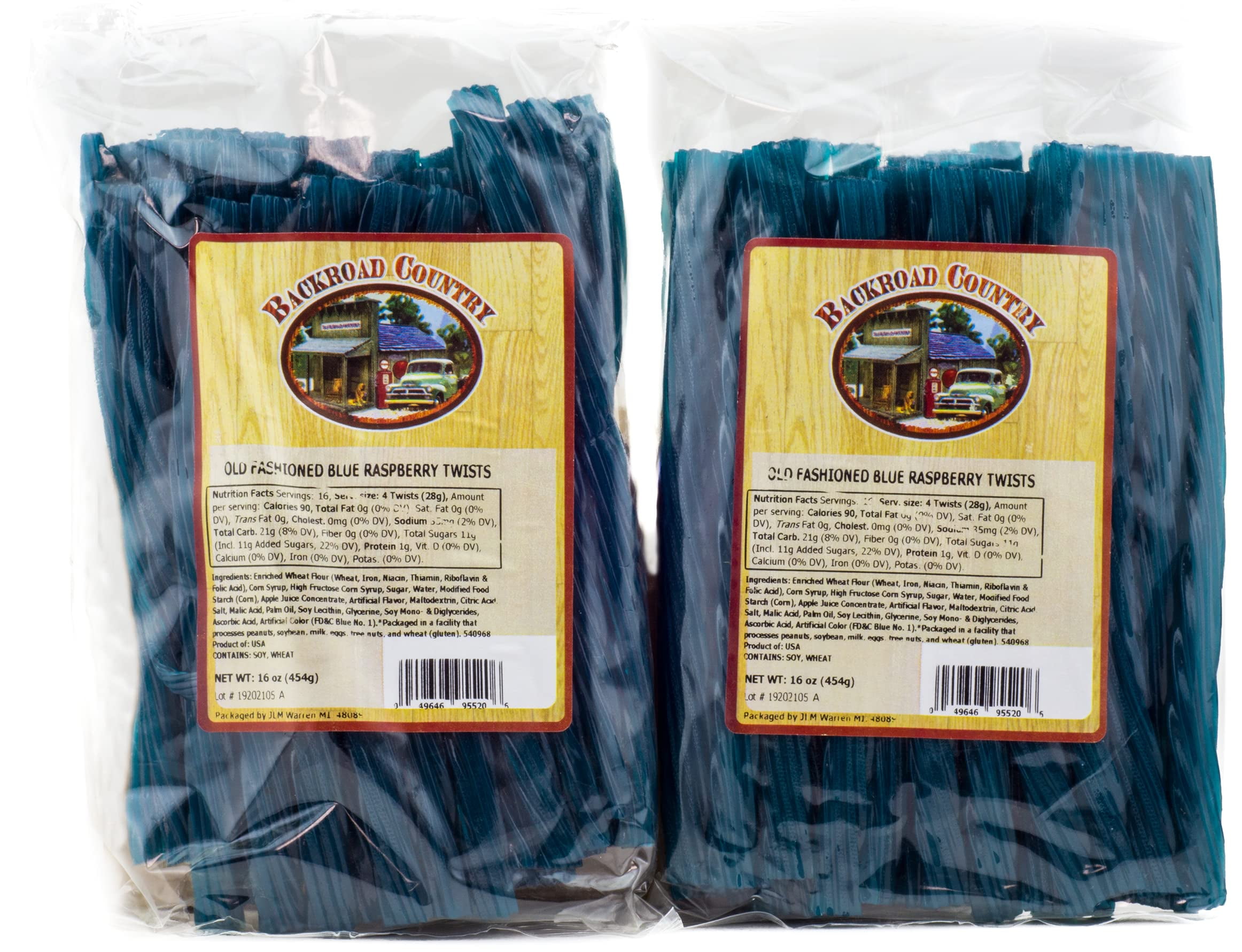 Backroad Country Blue Raspberry Licorice Twists 1 Pound (Pack of 2 ...