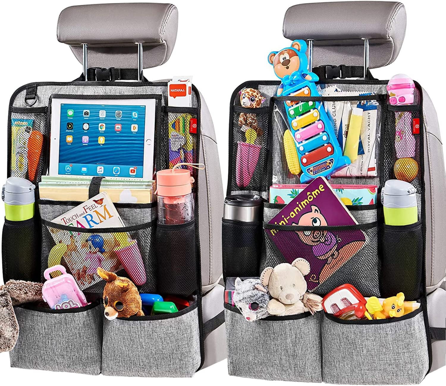 Backseat Car Organizer, Kick Mats Back Seat Protector with Touch Screen ...