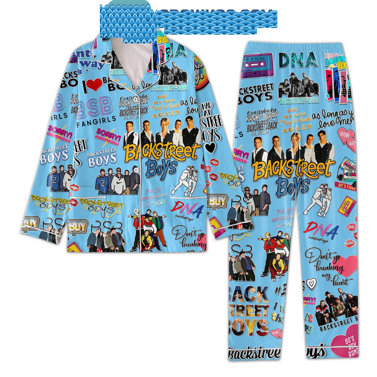 Backstreet Boys As Long As I Love You Polyester Pajamas Set Blue ...