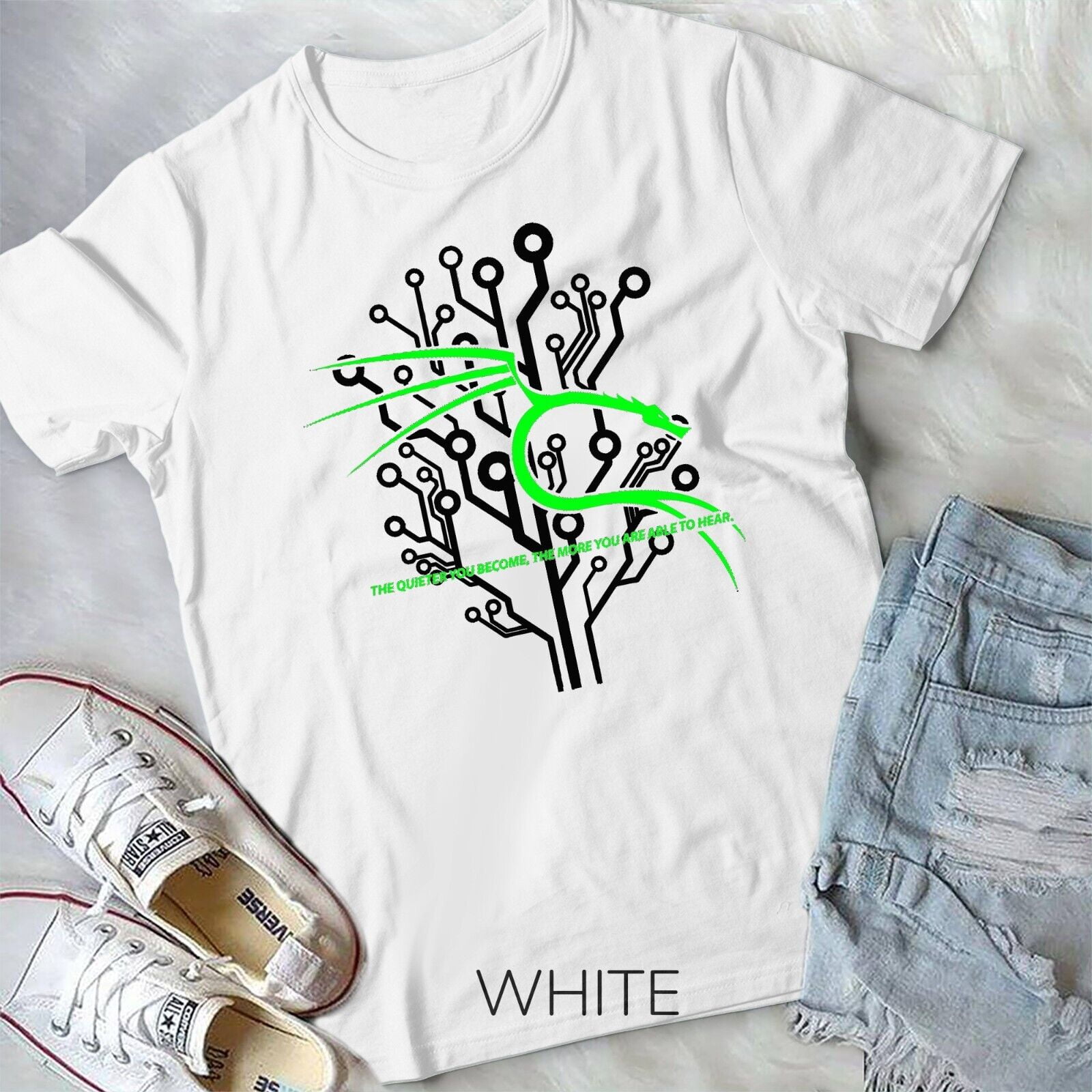 Backtrack Kali Linux T-Shirt with Dragon and Tagline - Green Unisex T ...