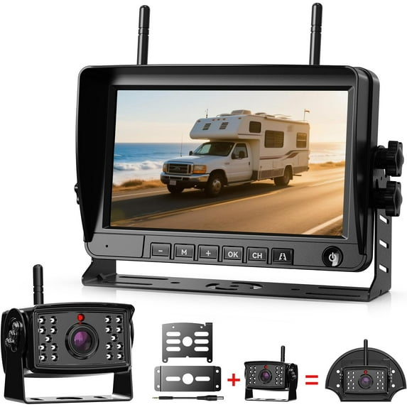 Backup Camera for 7'' 1080P with DVR, BSD Alert RV Backup Camera System ...