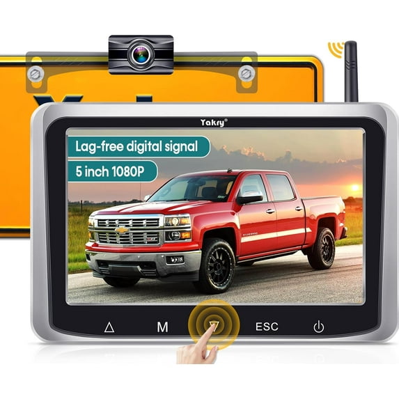 Backup Camera Easy Install: Touch Button 5 Inch HD 1080P Monitor - No ...