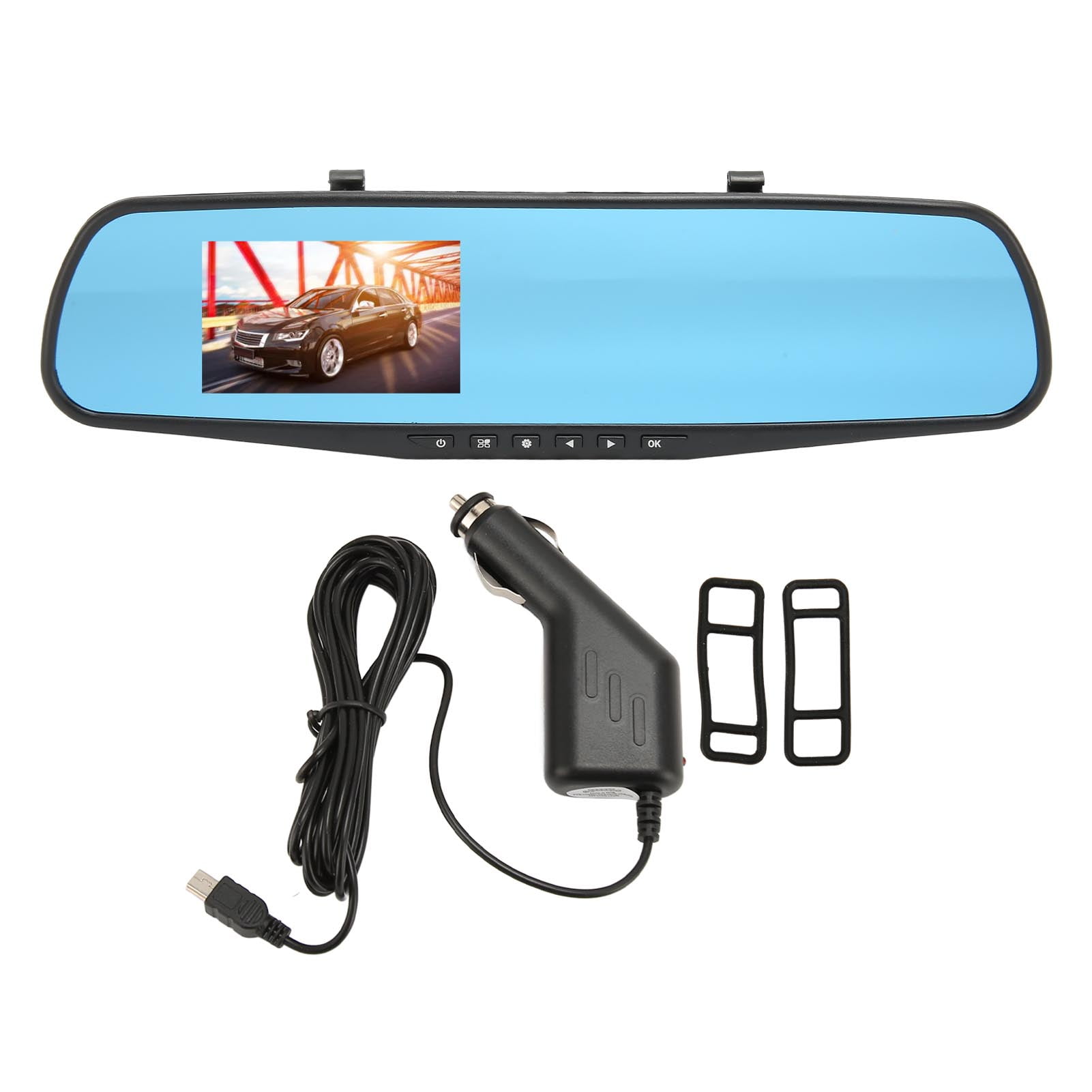 Backup Camera Mirror 3.5 Inch 1080P Front Dash Cam Anti Shake Smart ...