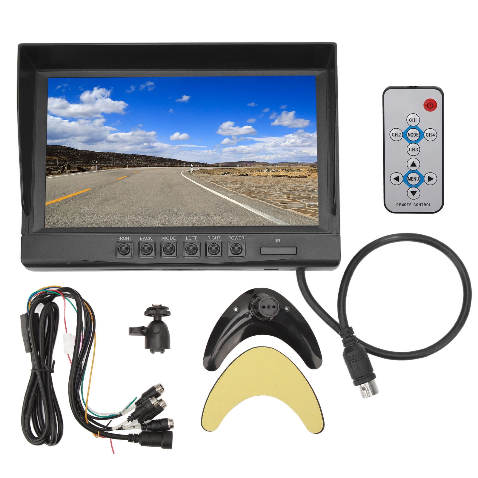 Backup Camera Monitor 9in IPS Screen HD 4 Way Video Input Reversing ...