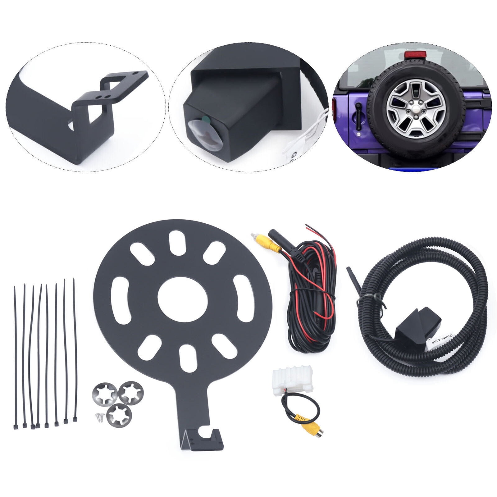 Backup Camera Mount for Jeep Wrangler JK 2007-17 Rear View Spare Tire ...