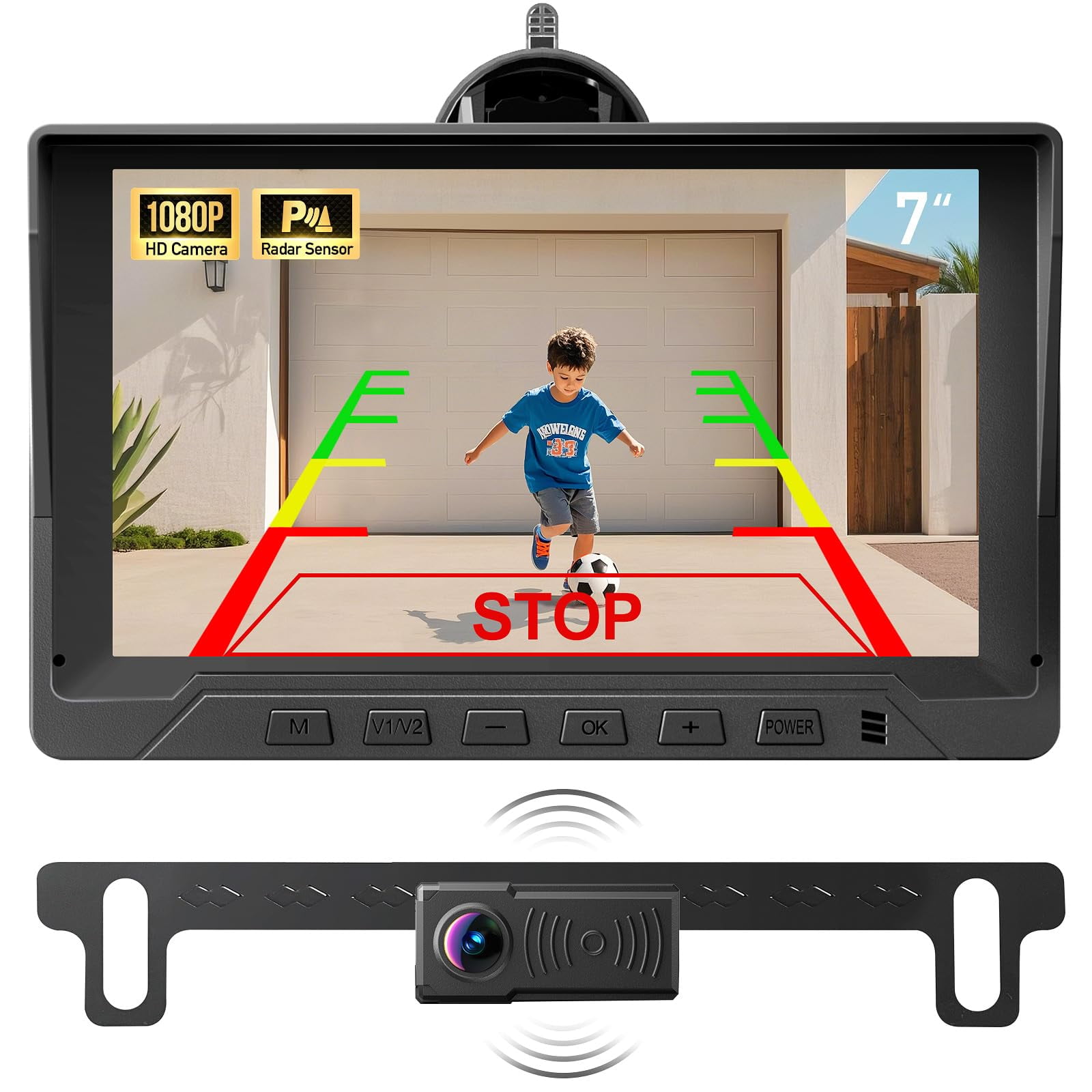 Backup Camera with Parking Radar Sensor System, 1080P Back up Camera ...