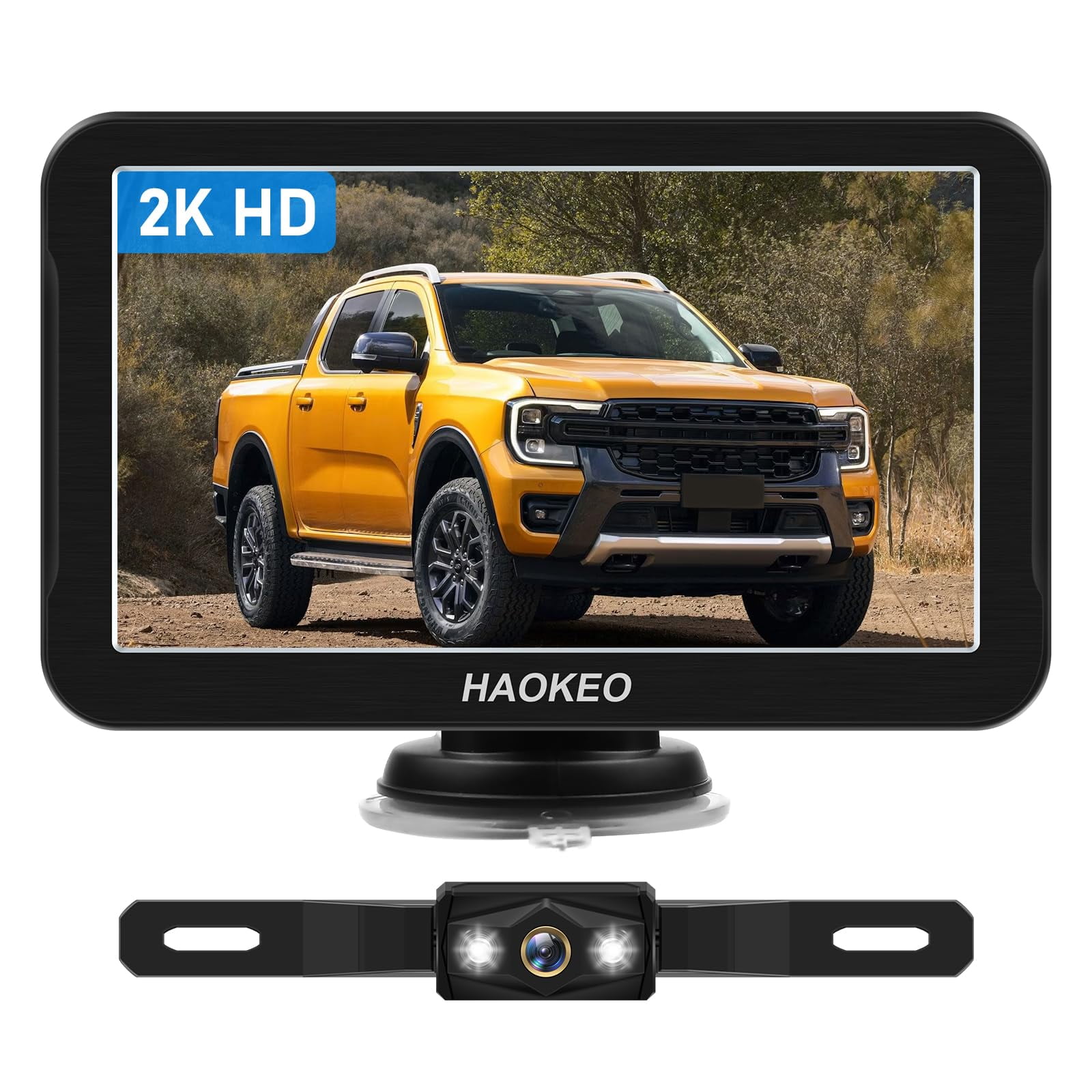Backup Camera for Truck 7 Inch HD 2K Front Rear View Monitor kit Auto Color Image Night Vision ...