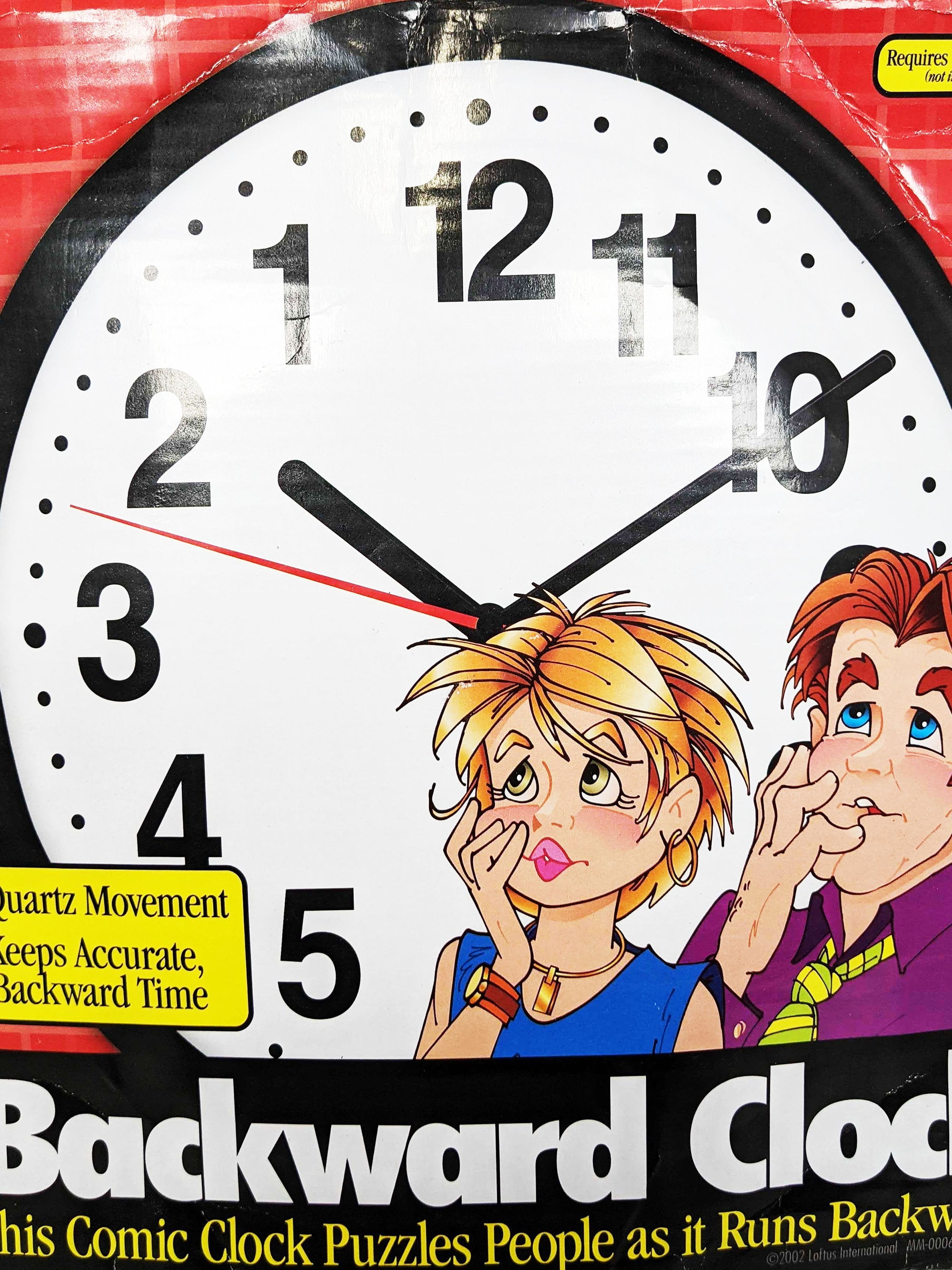 Loftus Black Backwards Wall Clock, Runs Counterclockwise and Reverse ...